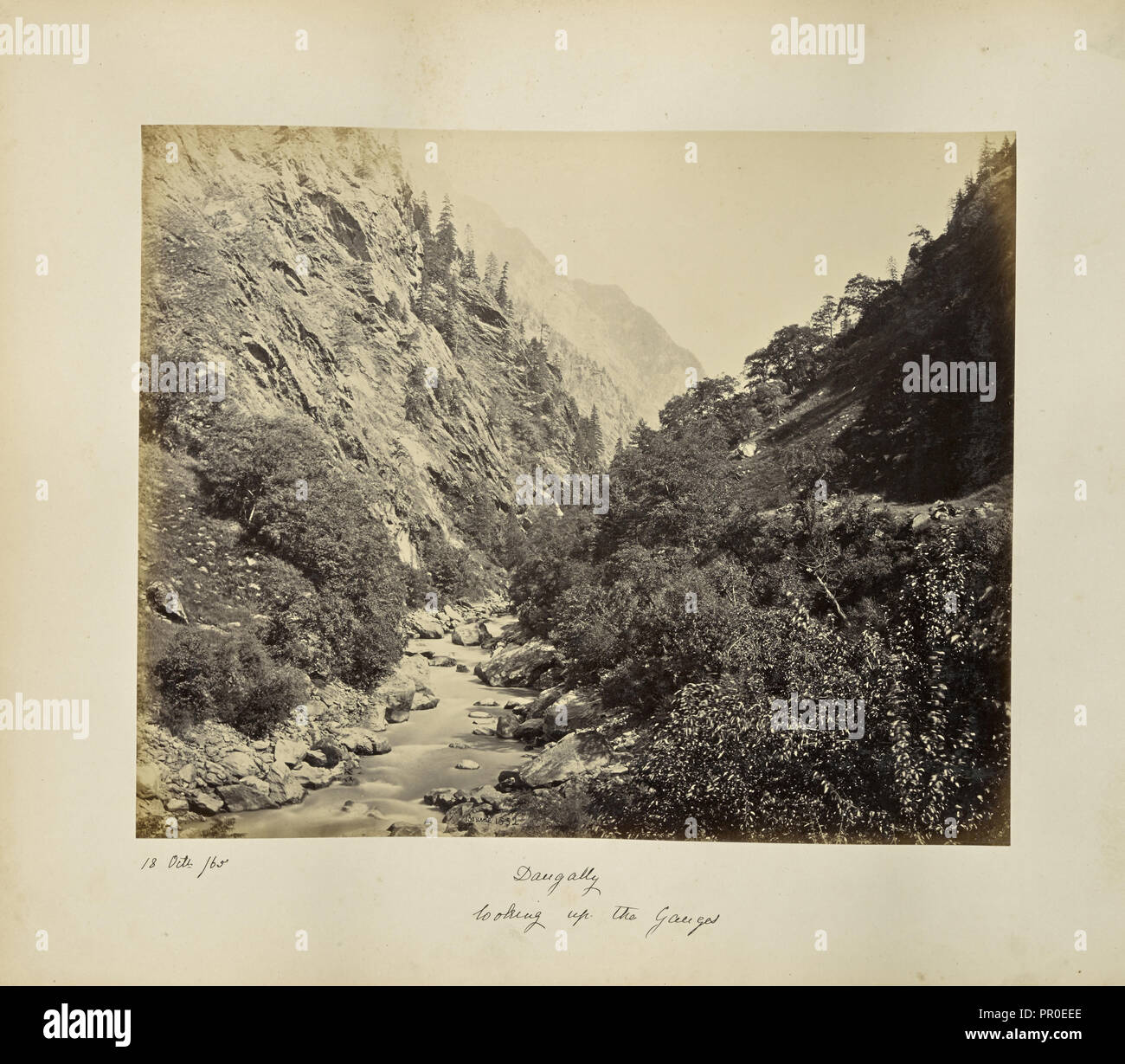 View on the Ganges at Dangully, looking up the River; Samuel Bourne ...