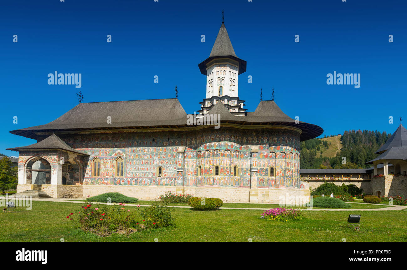 Church of Sucevita Monastery is picturesque landmark of Bucovina in ...