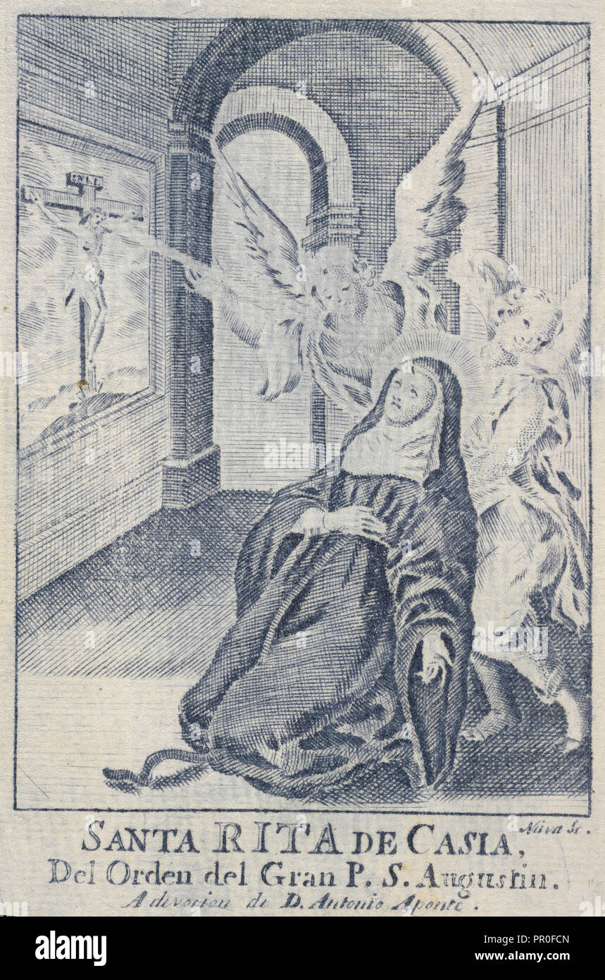 Santa Rita de Casia, Collection of Mexican religious engravings Stock ...