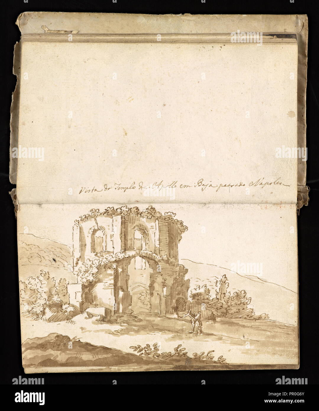 Glama-Stroberle, Joaõ, 1708-1792, pencil, ink, chalk, wash, 1741, Sketchbook II of III dated 14 ...