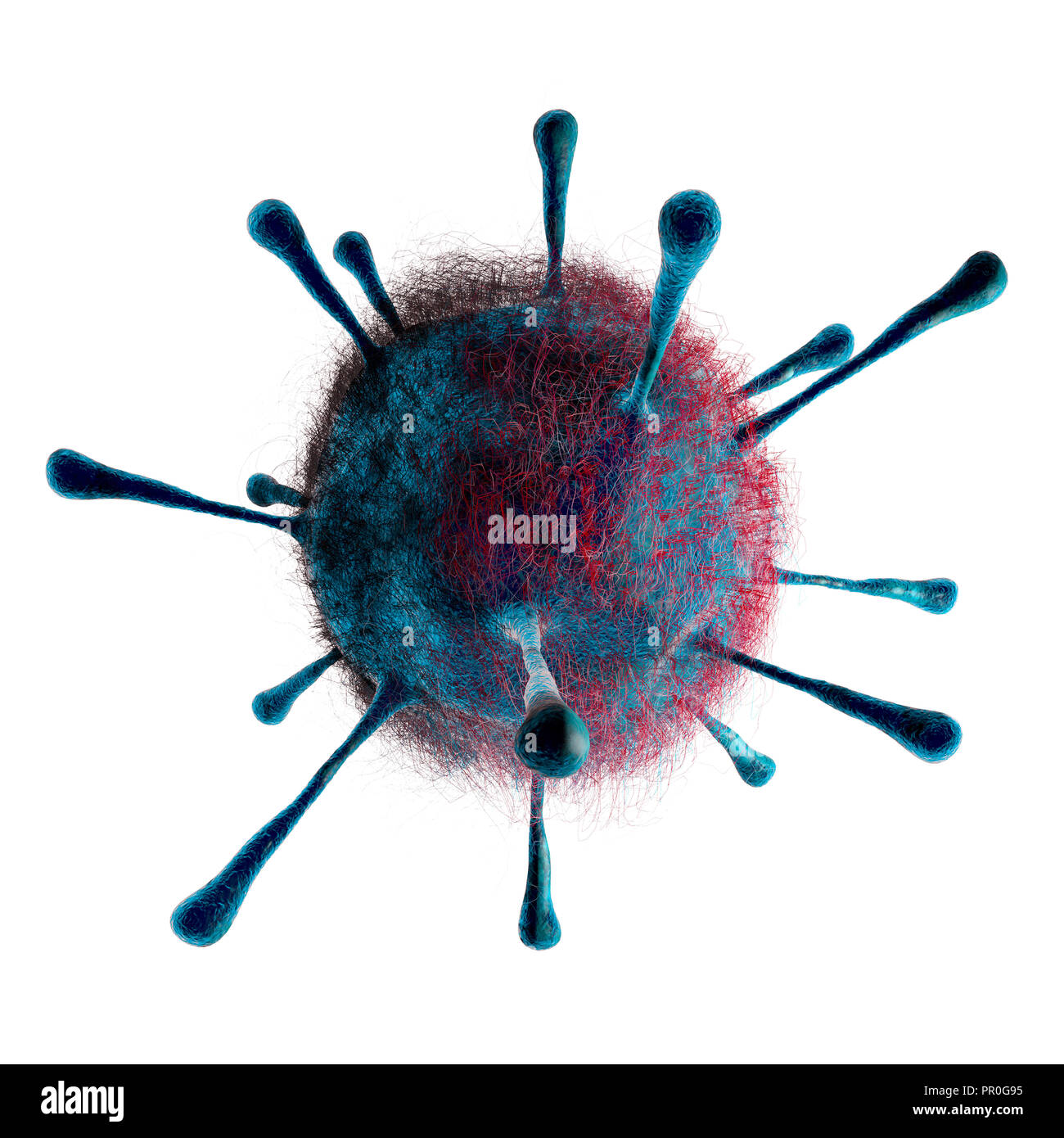 Virus, genetic code, bacteria and microorganisms seen under a ...