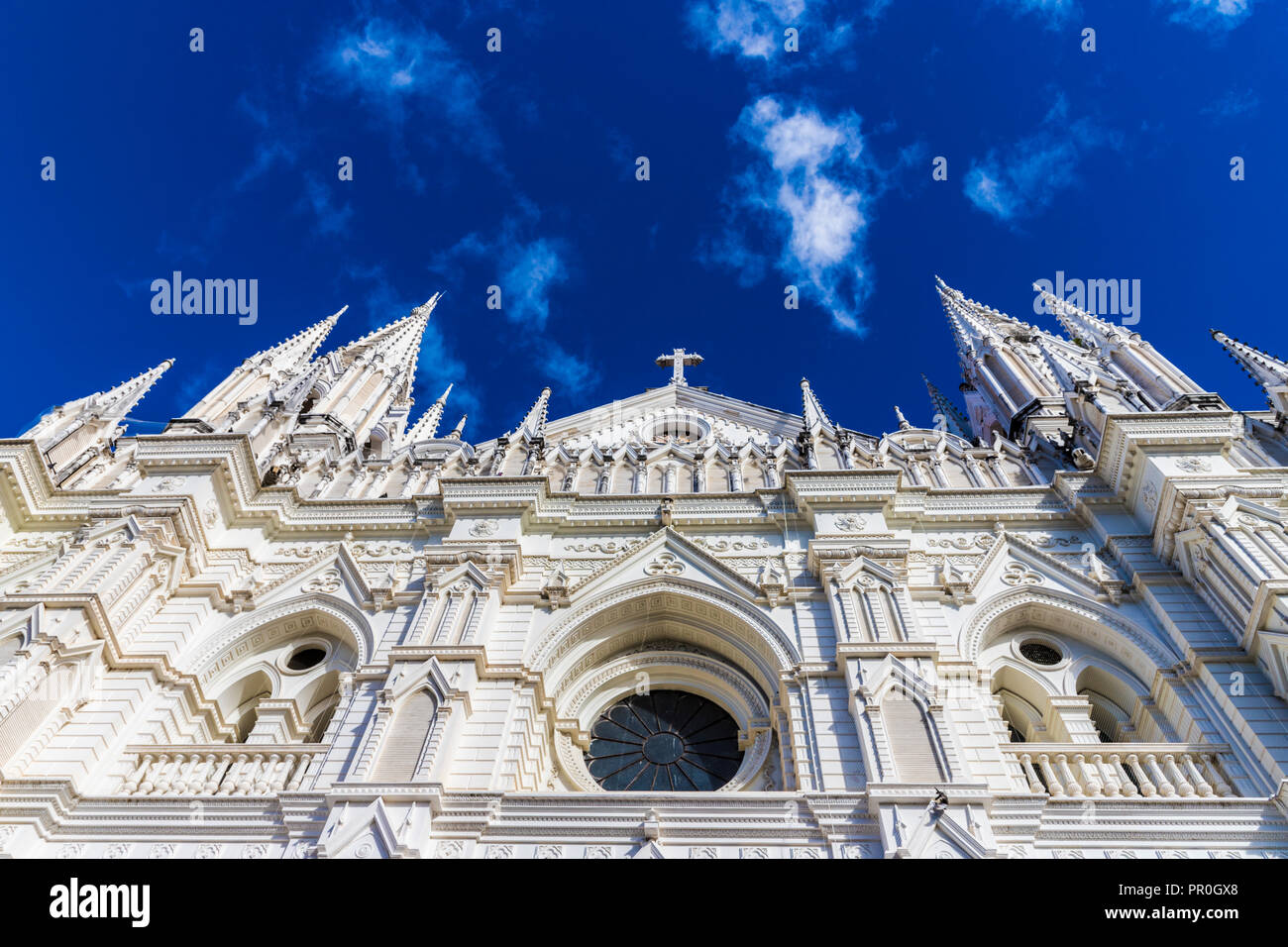 A view of the facade of the Cathedral of Santa Ana, Santa Ana, El ...