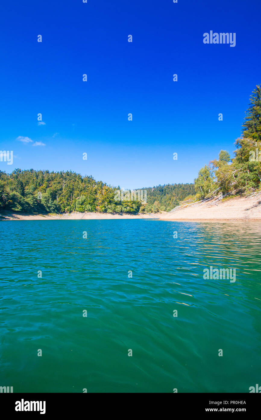 Croatian mountains, Risnjak and beautiful blue Lokvarsko lake, Lokve ...