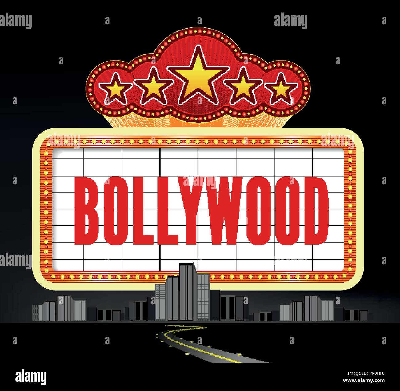 Bollywood is a traditional Indian movie. Vector illustration with ...