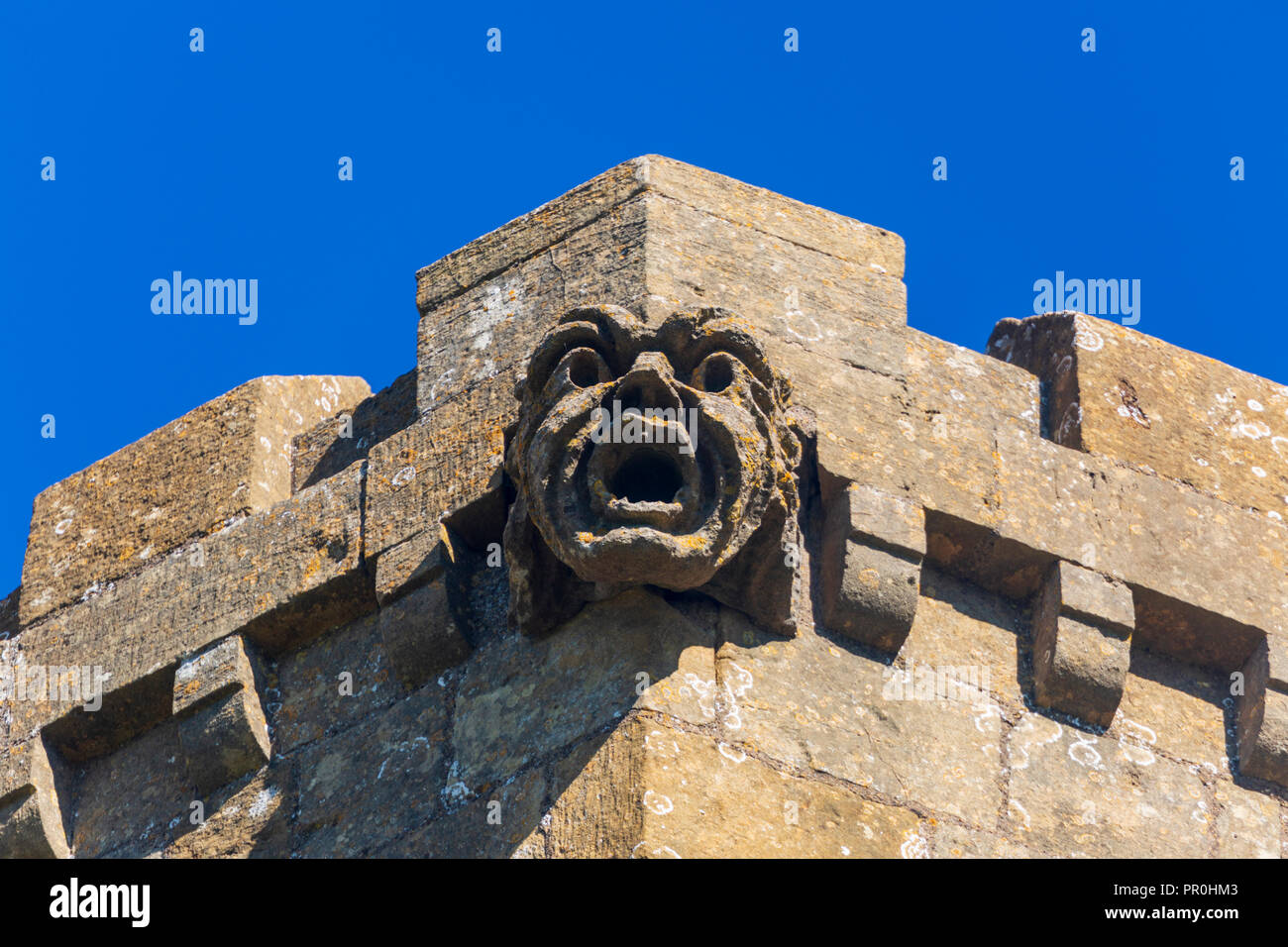 A carved stone Gargoyle on Broadway Tower, Cotswolds, England Stock ...
