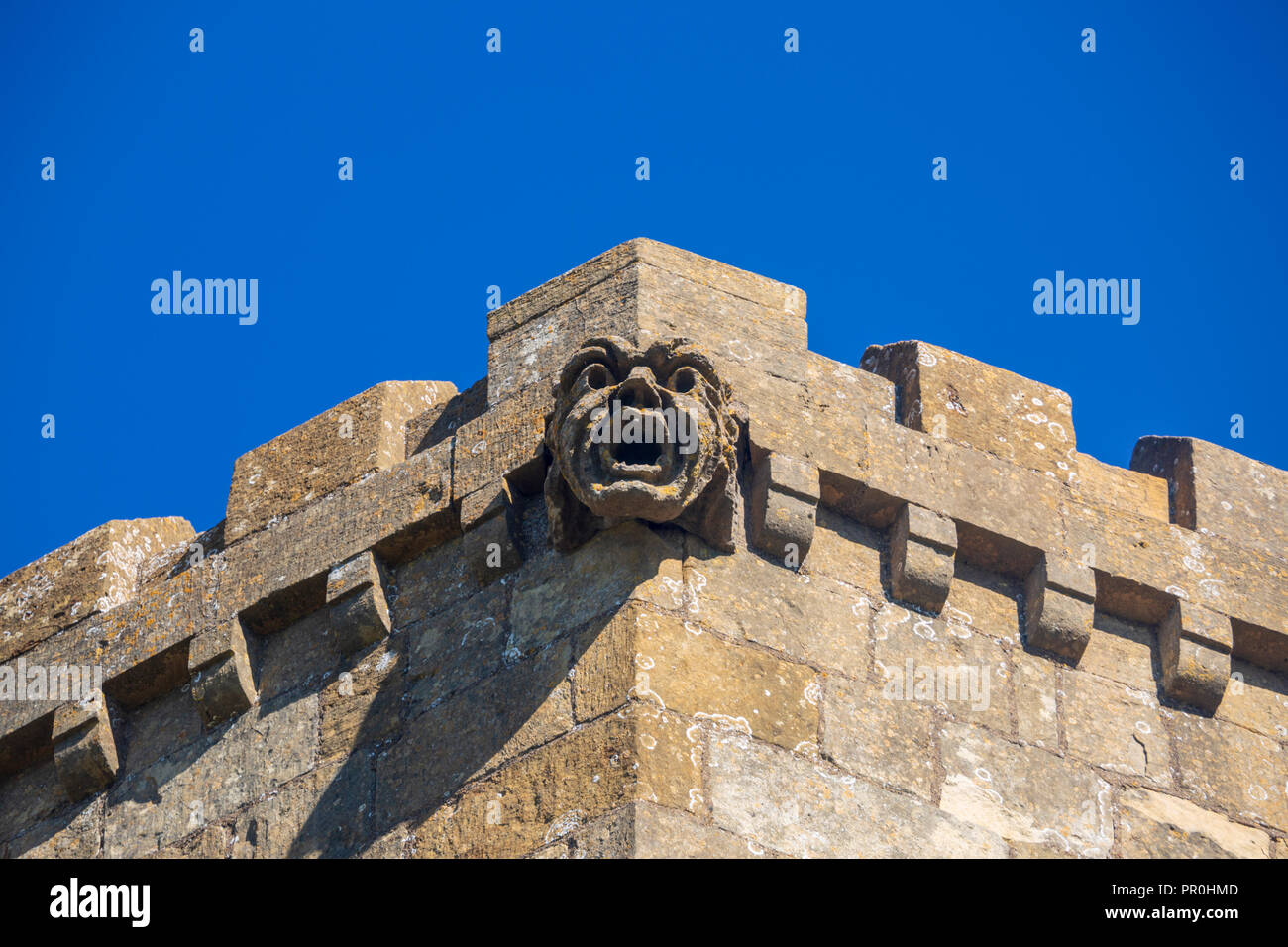 A carved stone Gargoyle on Broadway Tower, Cotswolds, England Stock ...