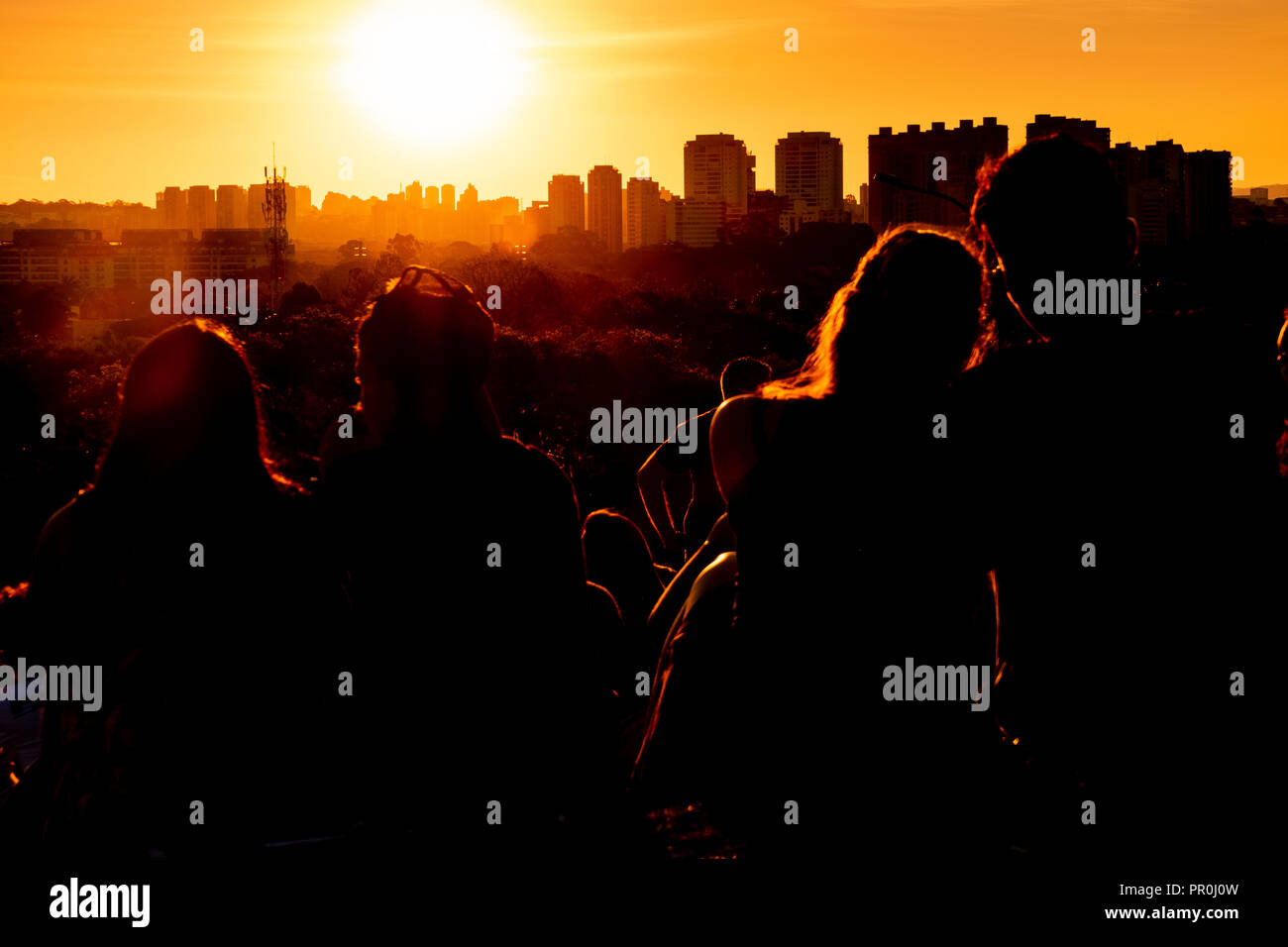 Sunset square in the city of São Paulo, Brazil Stock Photo - Alamy