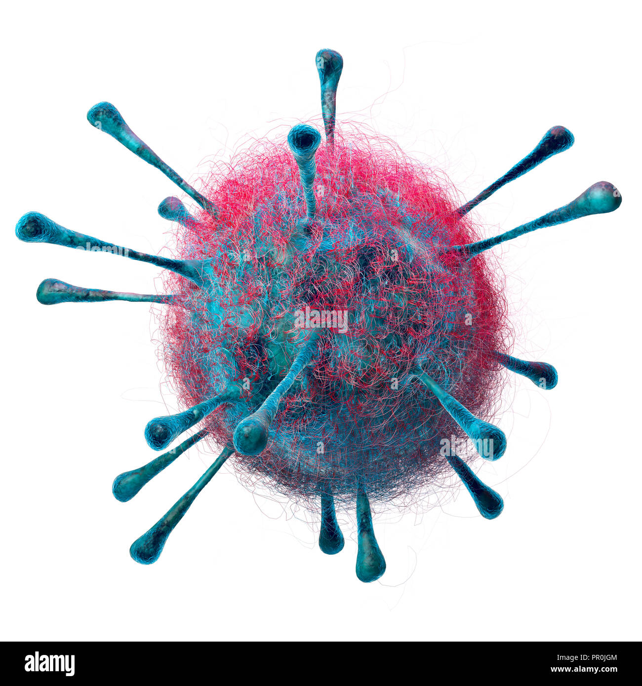 Virus, genetic code, bacteria and microorganisms seen under a ...