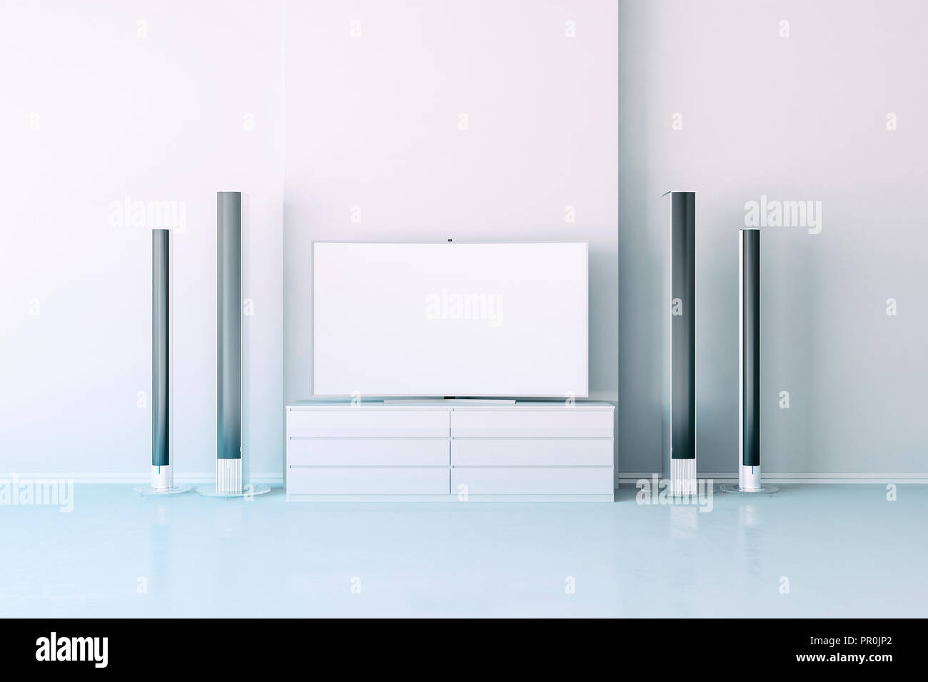 3d interior with multimedia media system setup Stock Photo - Alamy