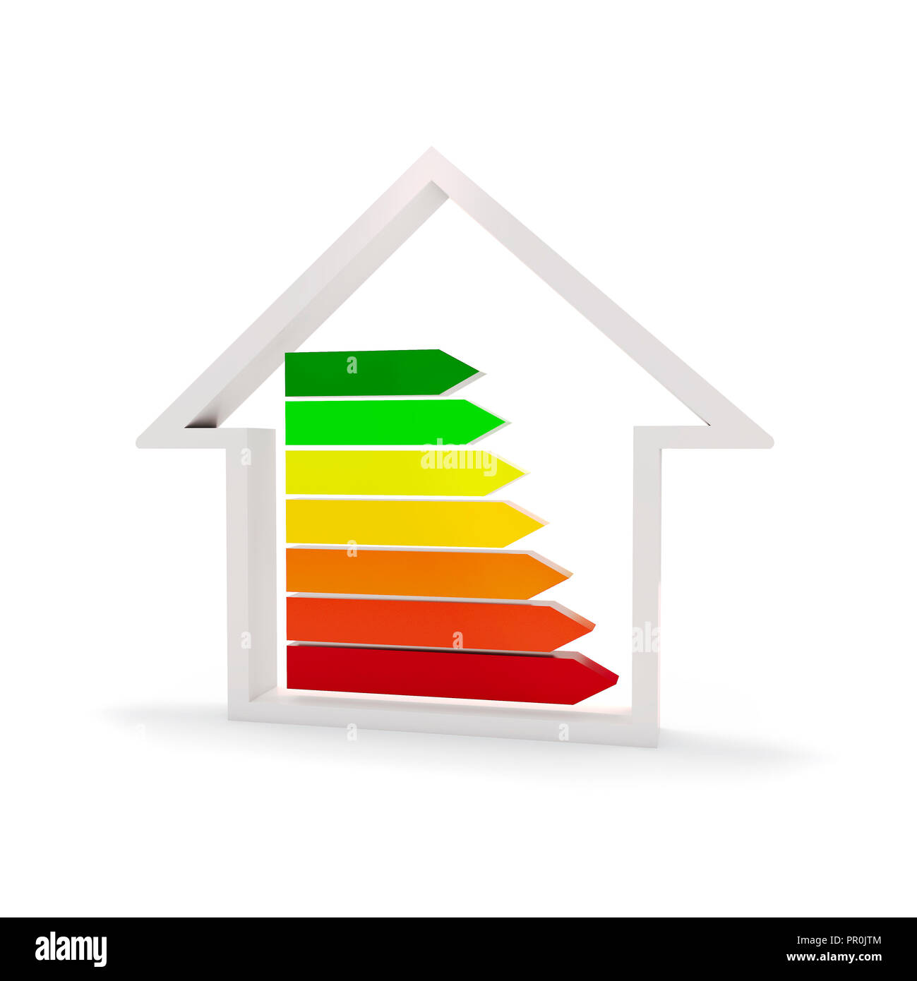 3d energy efficiency performance scale on white background Stock Photo ...