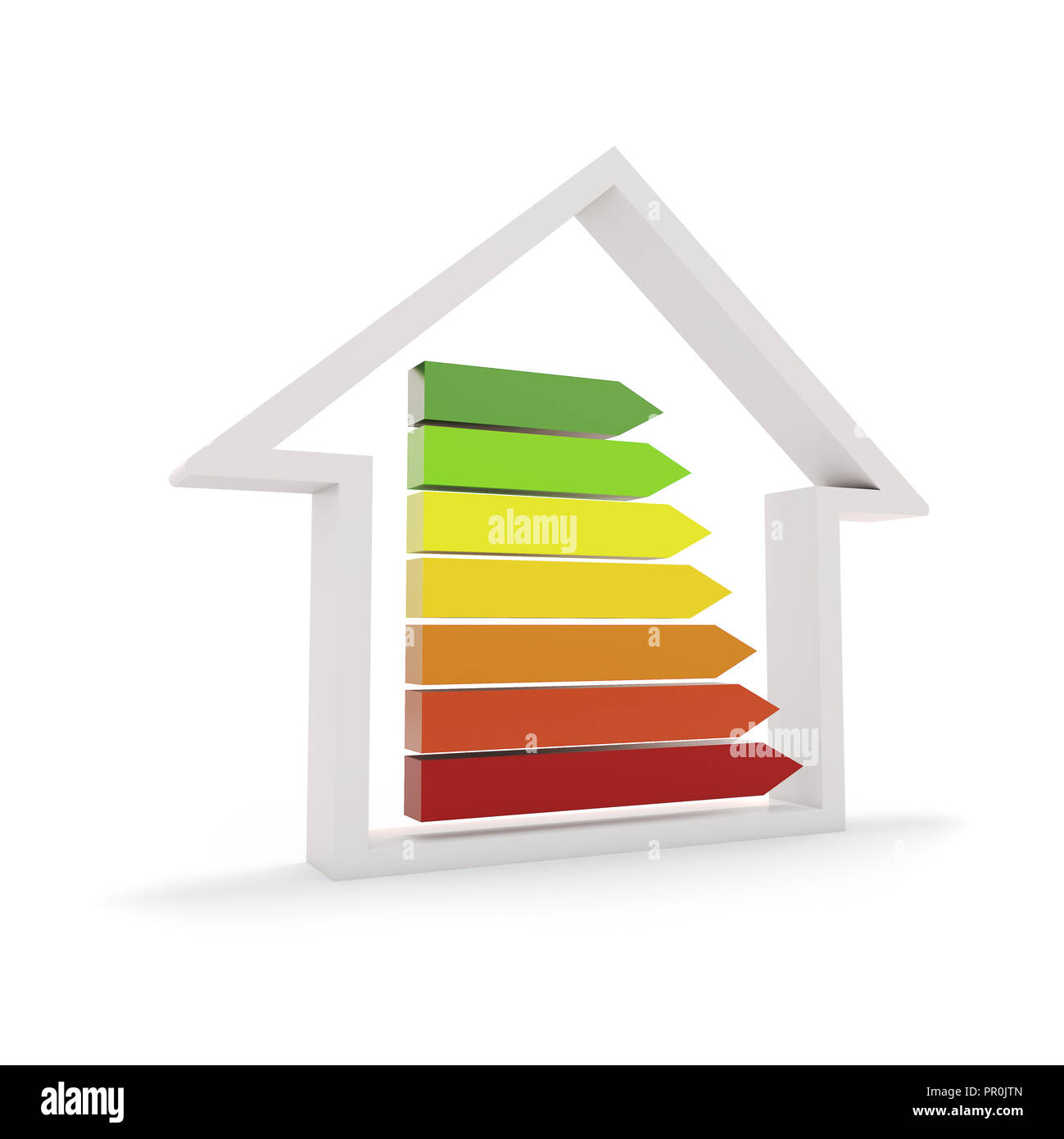 3d energy efficiency performance scale on white background Stock Photo ...
