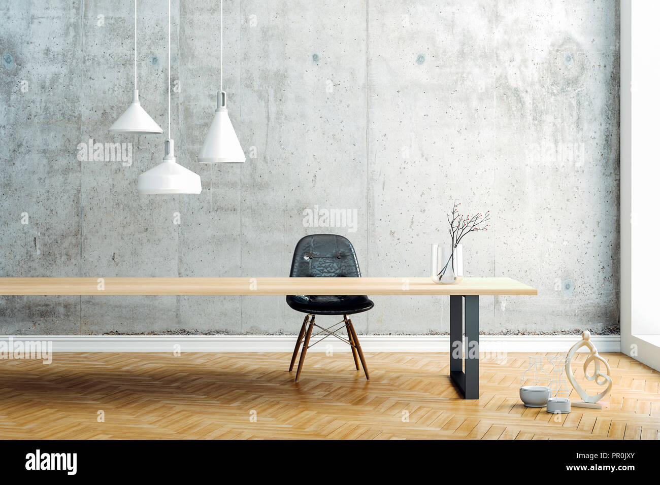 3d render image of beautiful clean interior design Stock Photo - Alamy