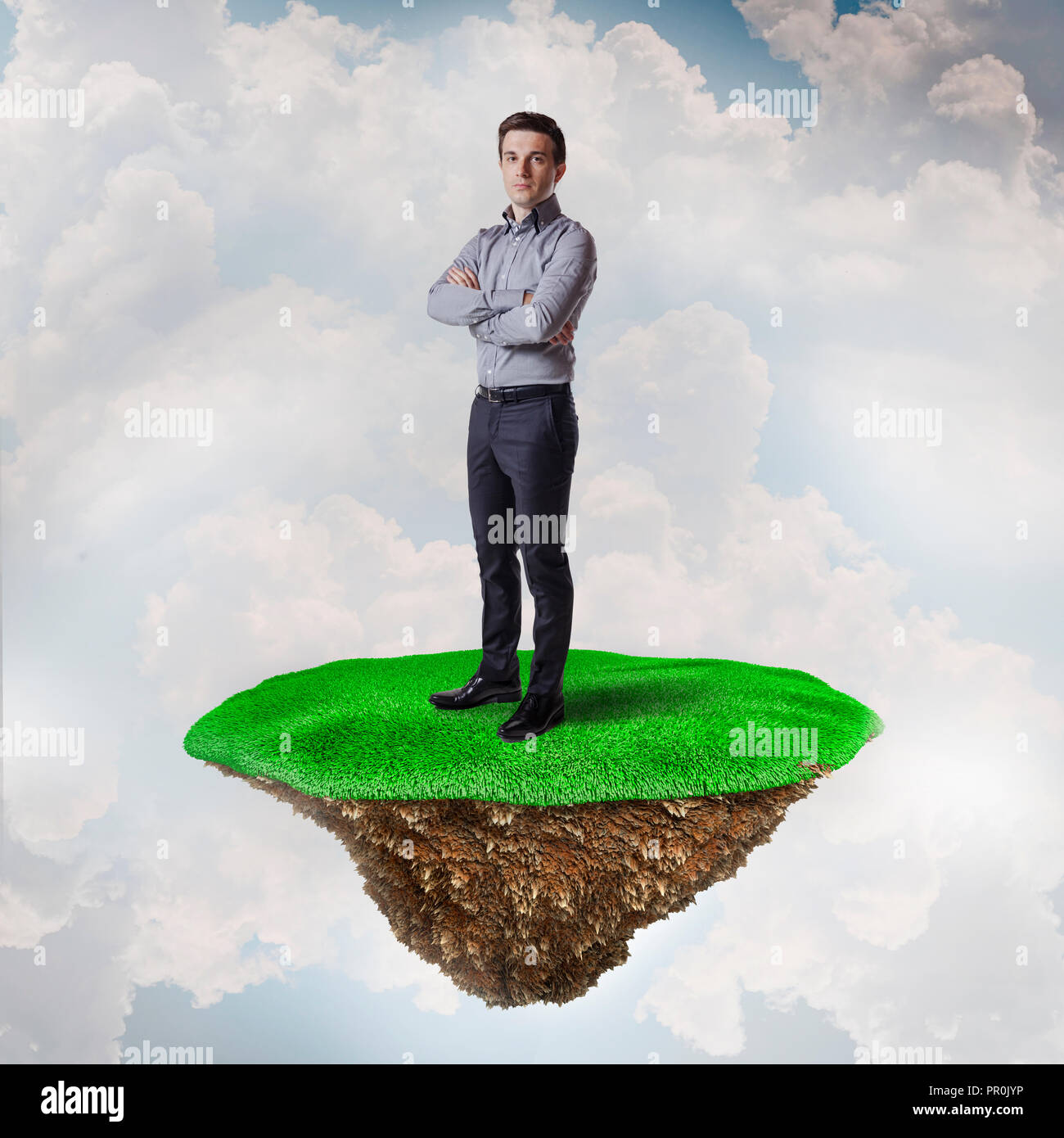 Business man on grass hi-res stock photography and images - Alamy