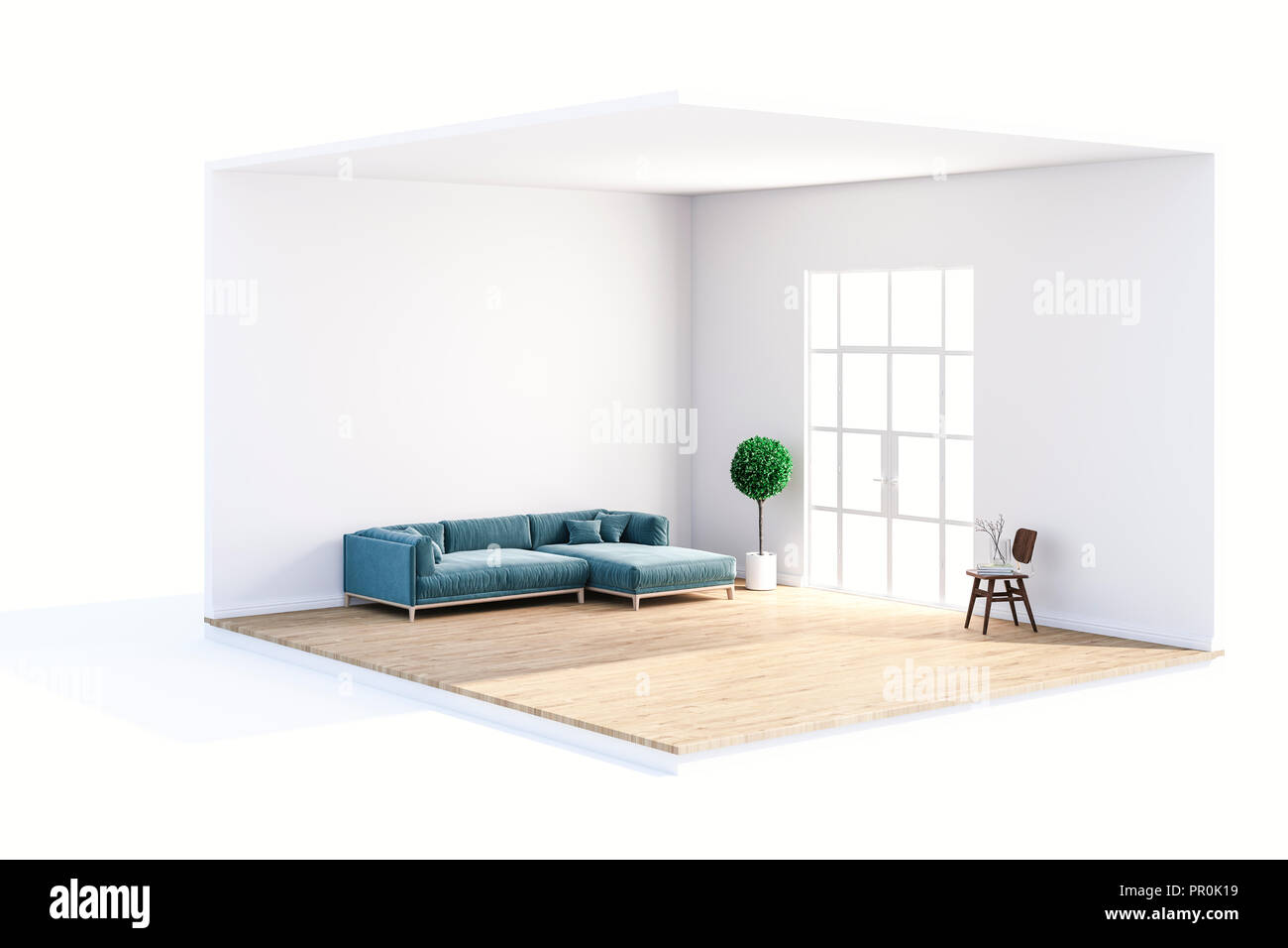 3d render of beautiful clean room, design concept Stock Photo - Alamy