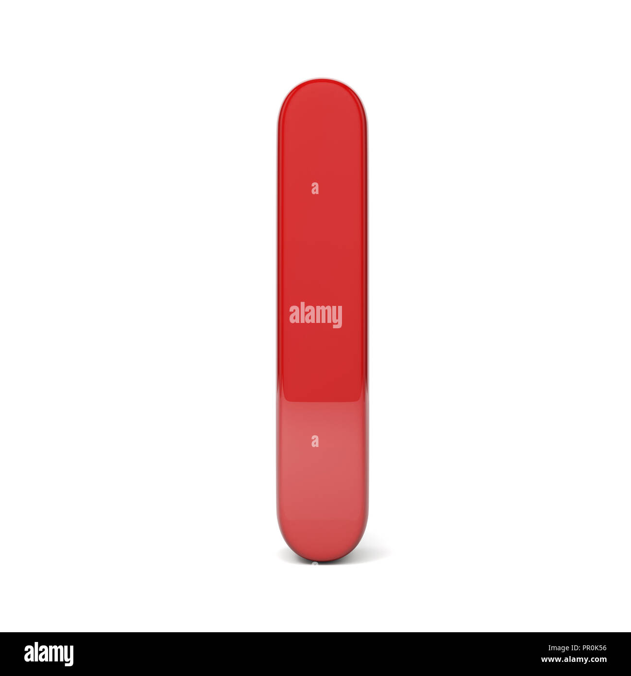 3d red, shiny letter on white background Stock Photo - Alamy