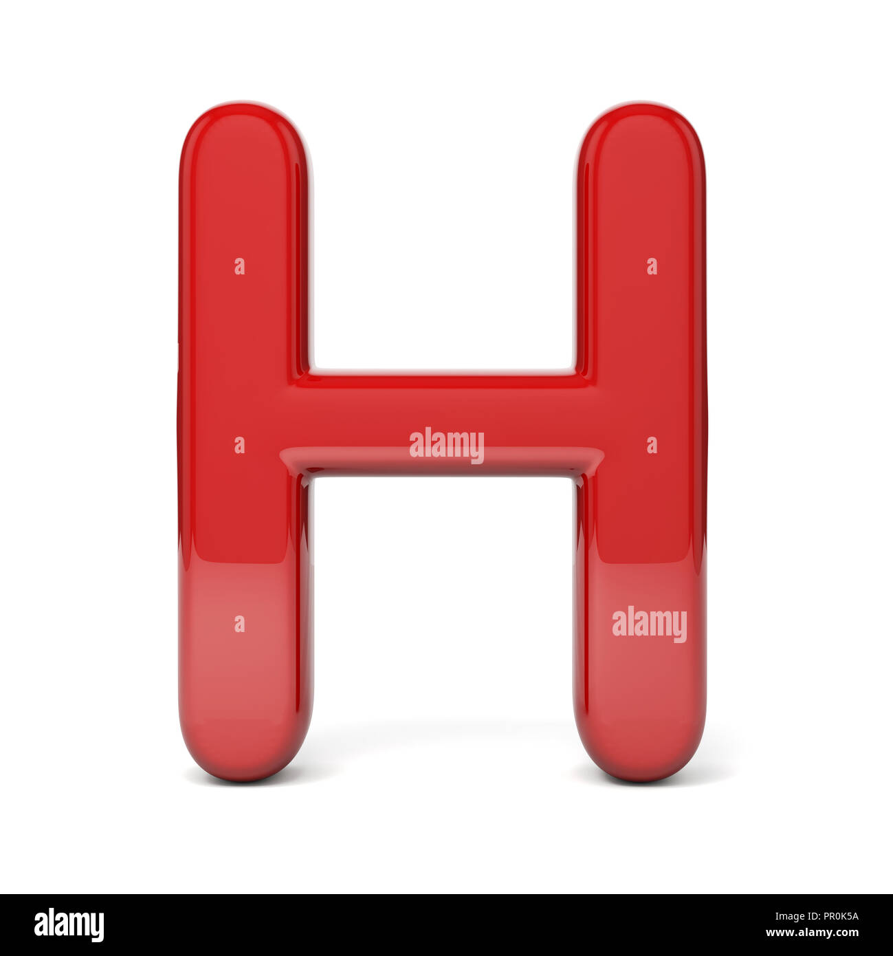 3d red, shiny letter on white background Stock Photo - Alamy