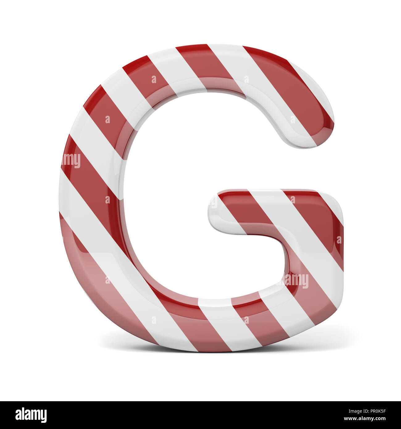 3d red, shiny letter on white background Stock Photo - Alamy