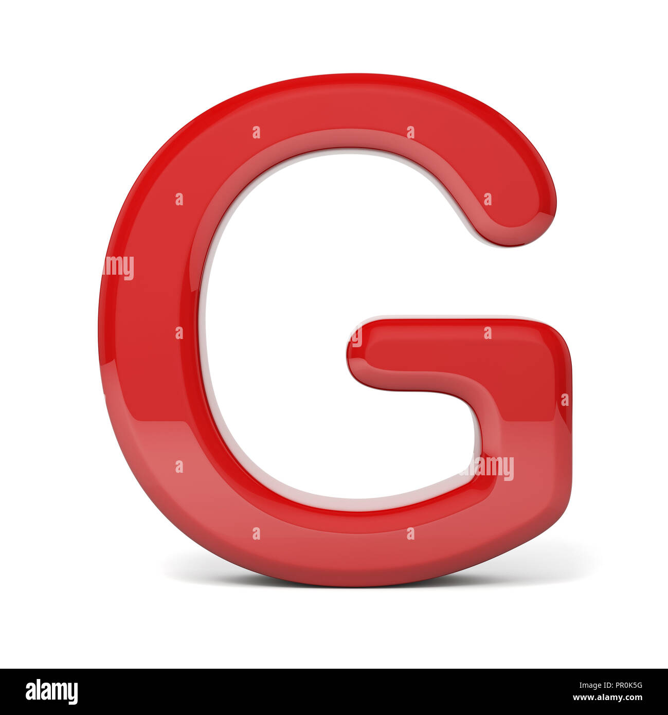 3d red, shiny letter on white background Stock Photo - Alamy