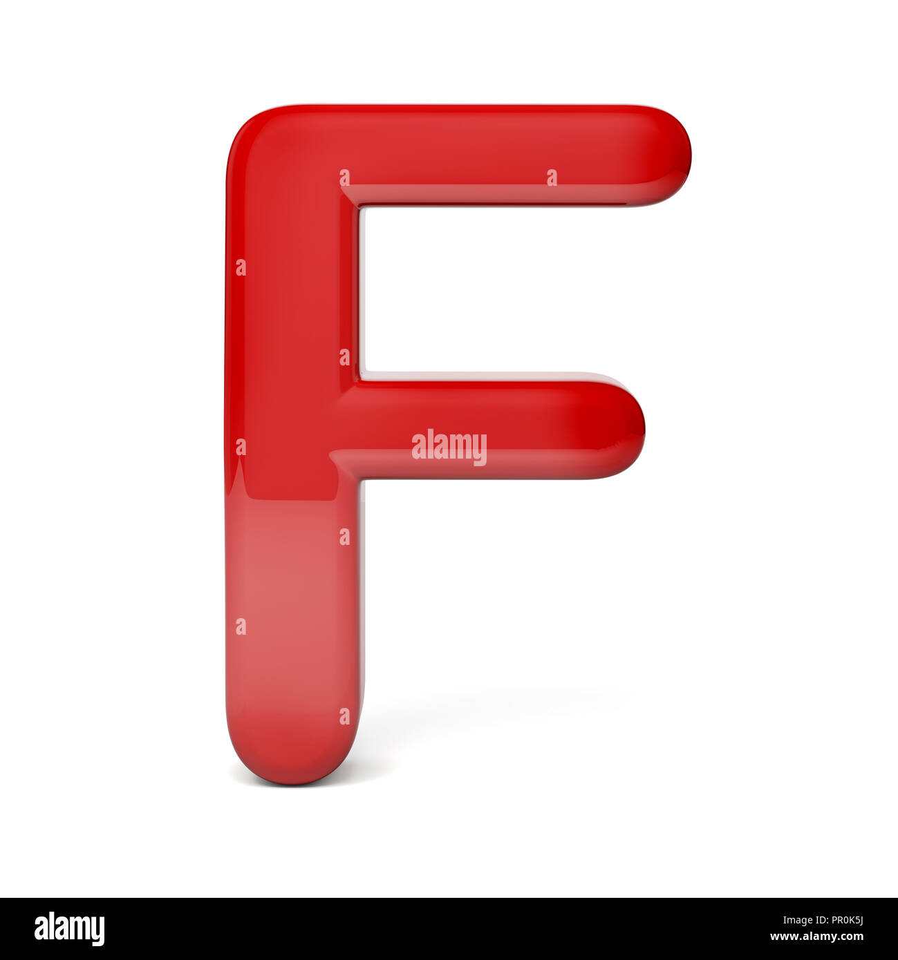 3d red, shiny letter on white background Stock Photo - Alamy