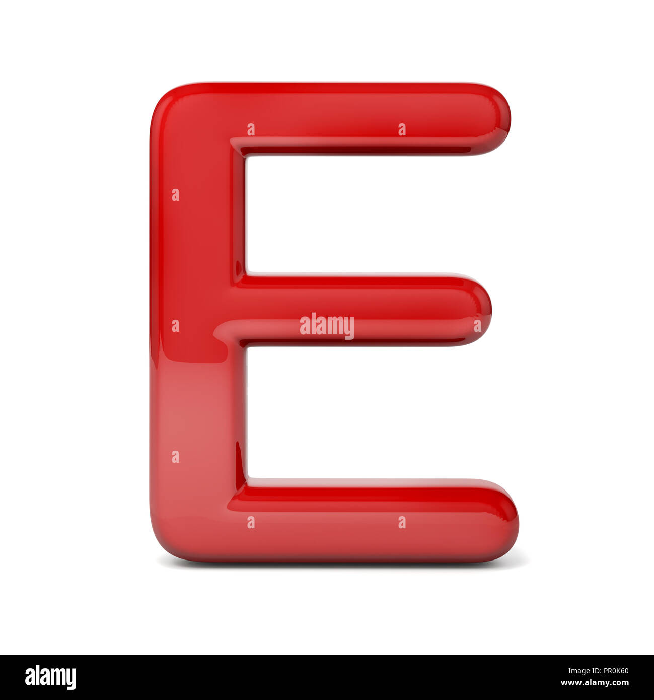 3d red, shiny letter on white background Stock Photo - Alamy