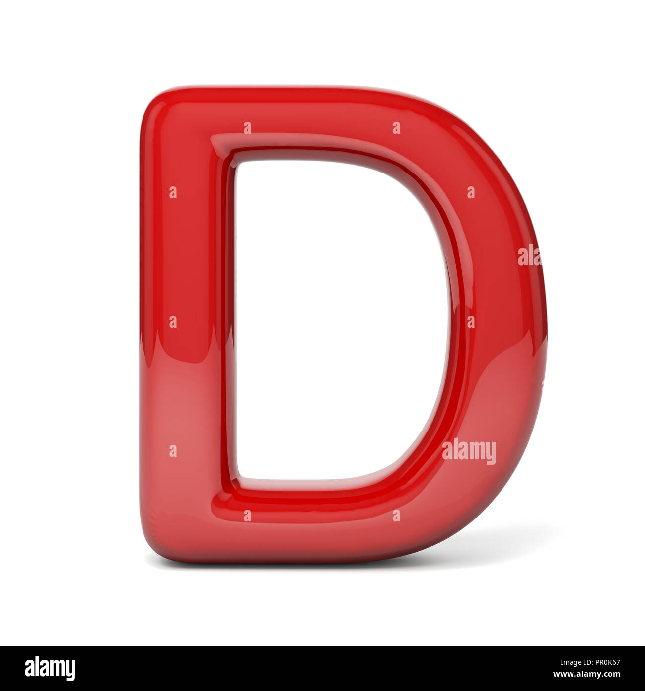 3d red, shiny letter on white background Stock Photo - Alamy