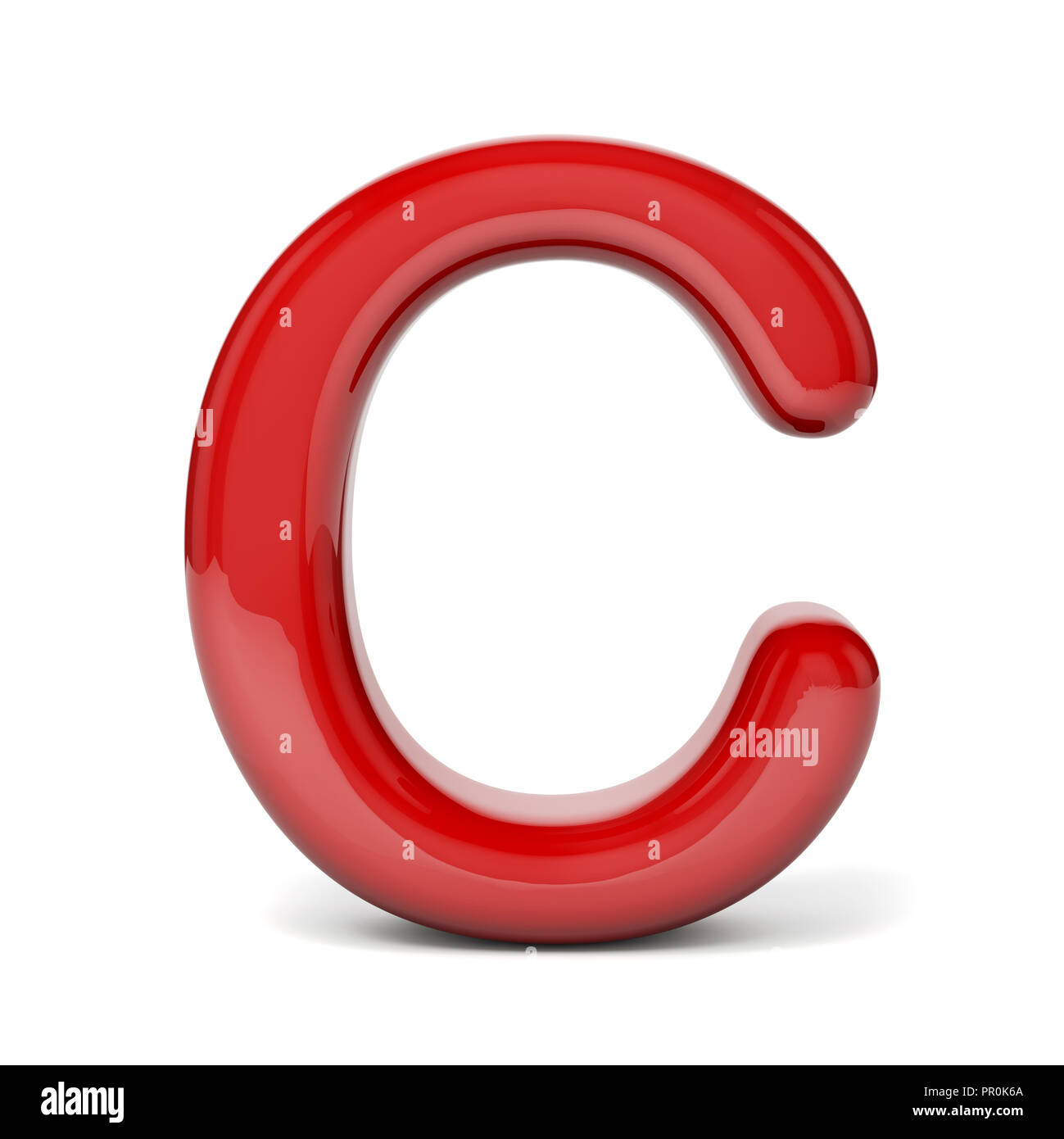 3d red, shiny letter on white background Stock Photo - Alamy