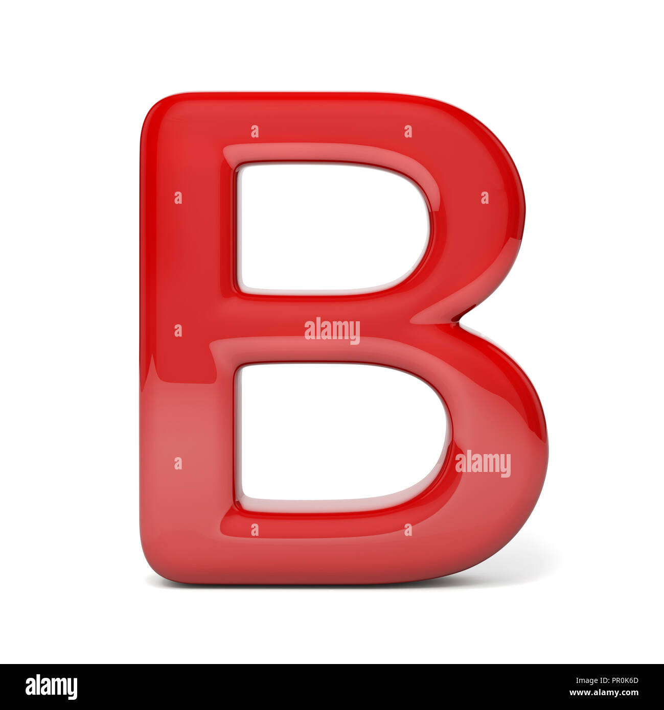 3d red, shiny letter on white background Stock Photo - Alamy
