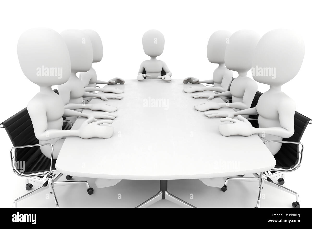 3d man, business meeting, on white background Stock Photo - Alamy