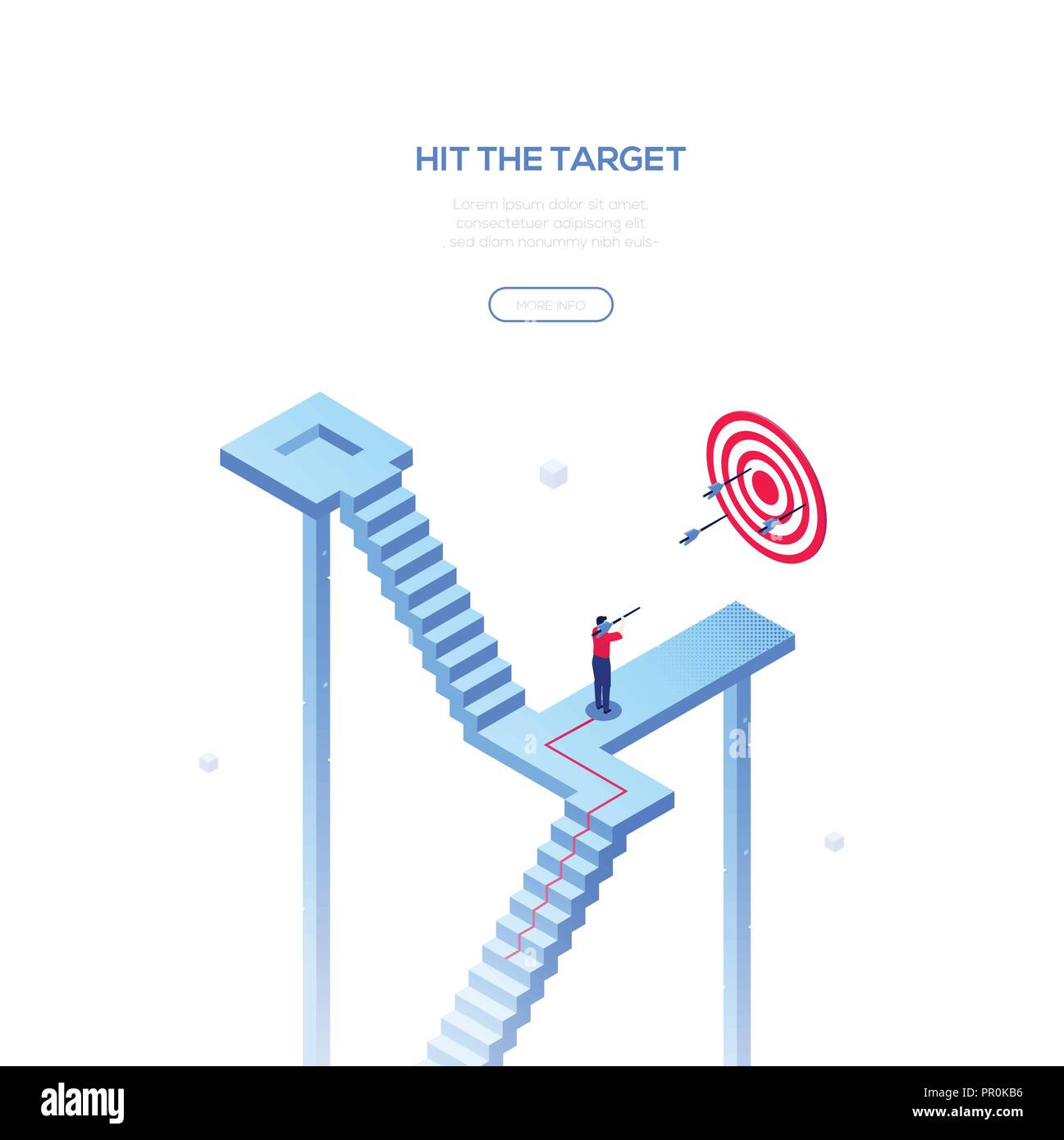 Hit the target - modern isometric vector web banner Stock Vector Image ...
