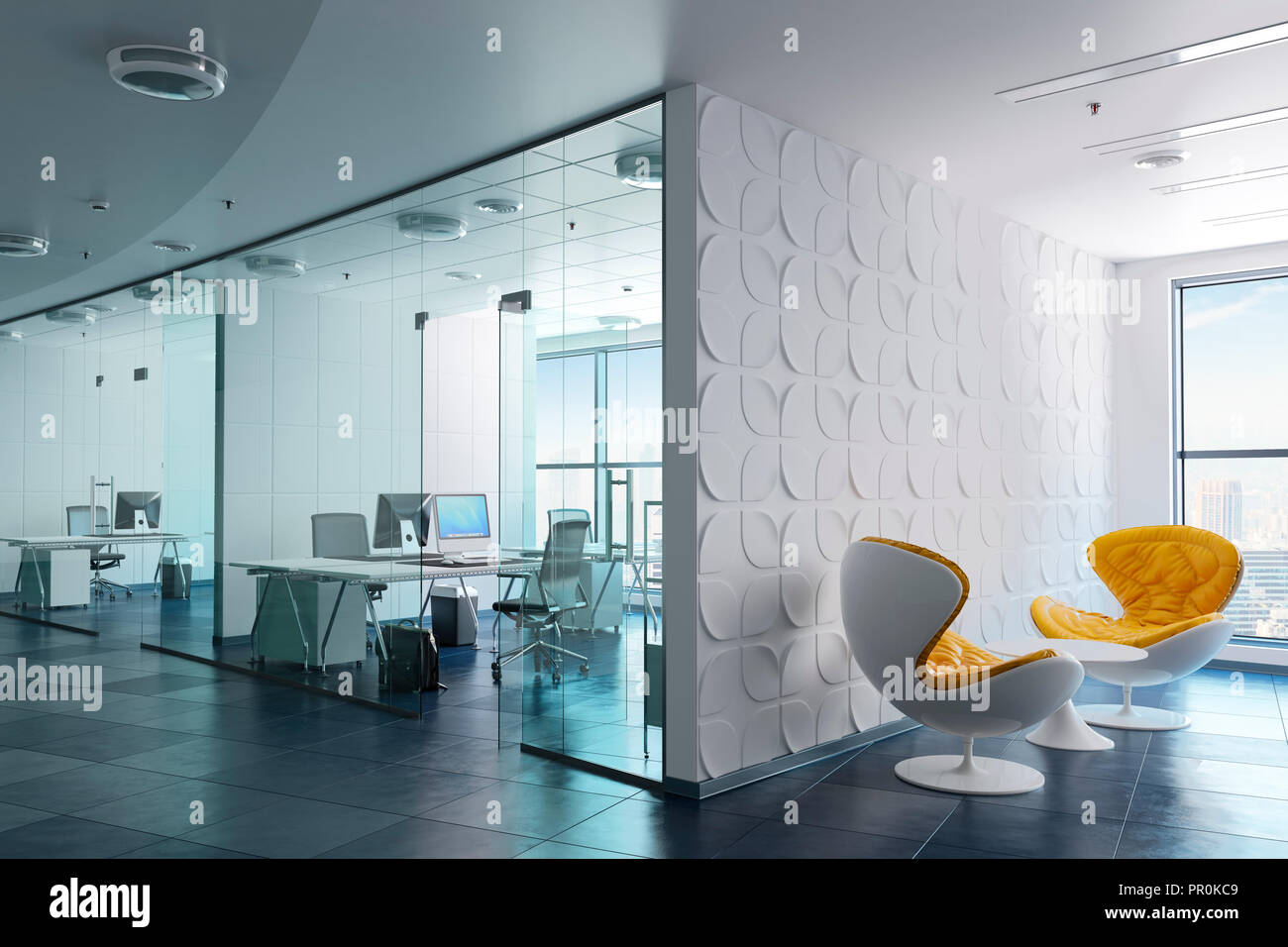 Blank wall render office hi-res stock photography and images - Alamy
