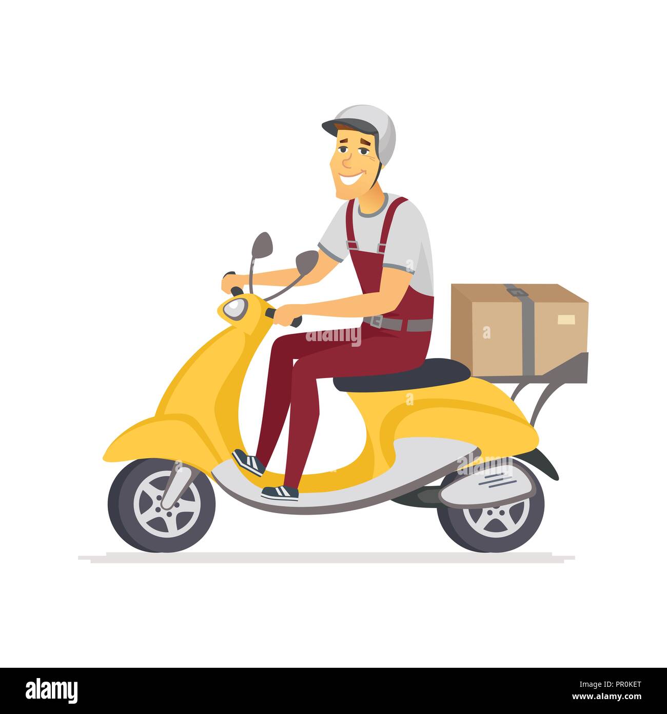 Delivery man - cartoon people character isolated illustration Stock ...