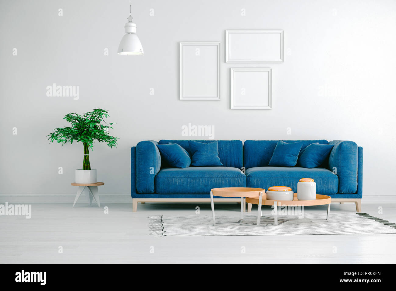 3d render of beautiful clean interior Stock Photo - Alamy