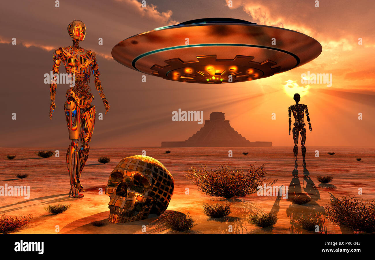 Space Age Archeologists Stock Photo - Alamy