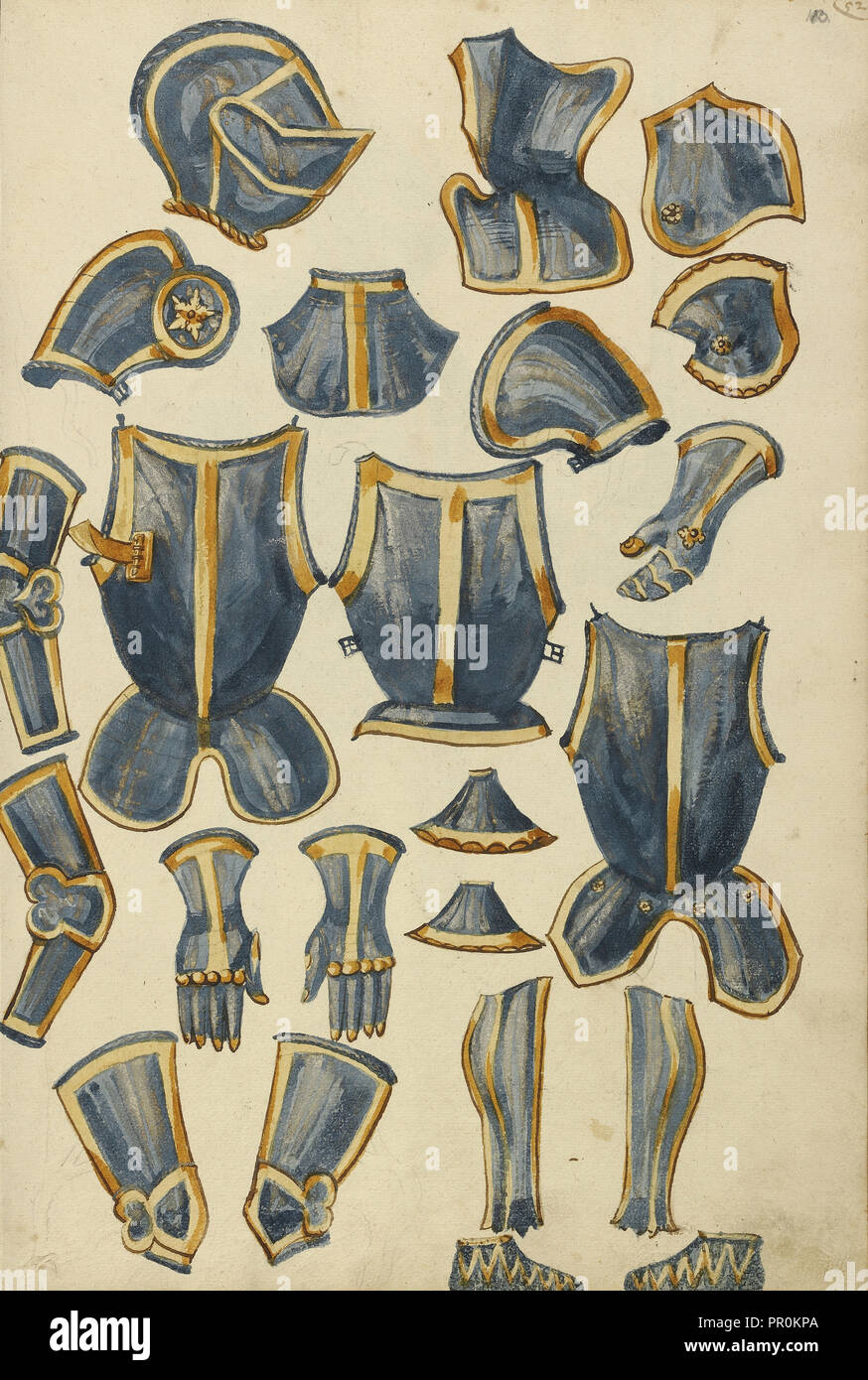 Armor; Augsburg, probably, Germany; about 1560 - 1570; Tempera colors ...