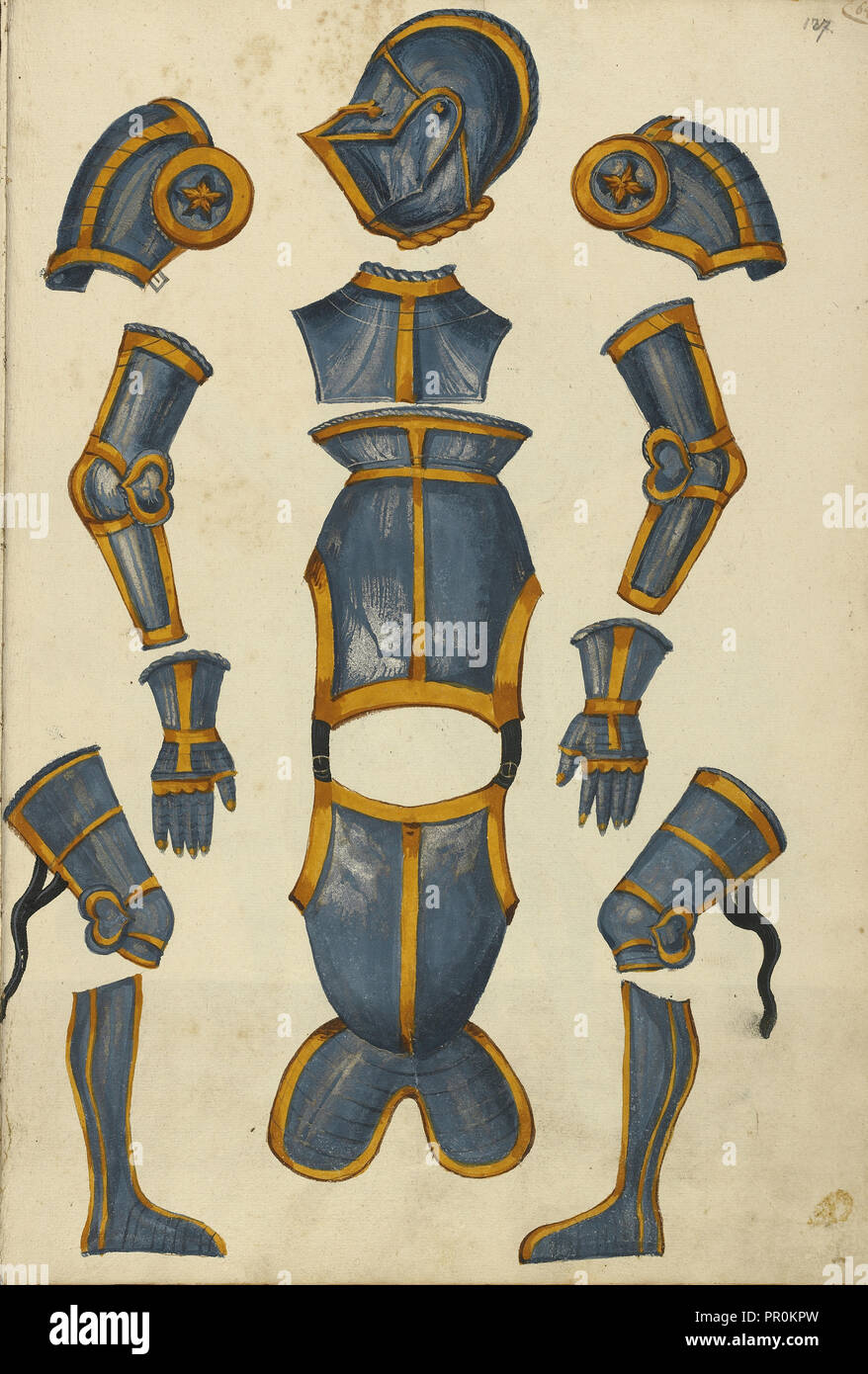 Armor; Augsburg, probably, Germany; about 1560 - 1570; Tempera colors ...
