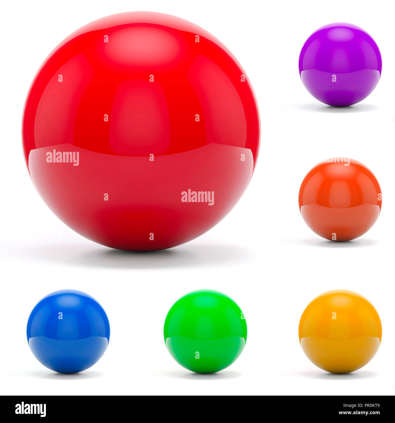 3d colorful spheres on white background Stock Photo - Alamy