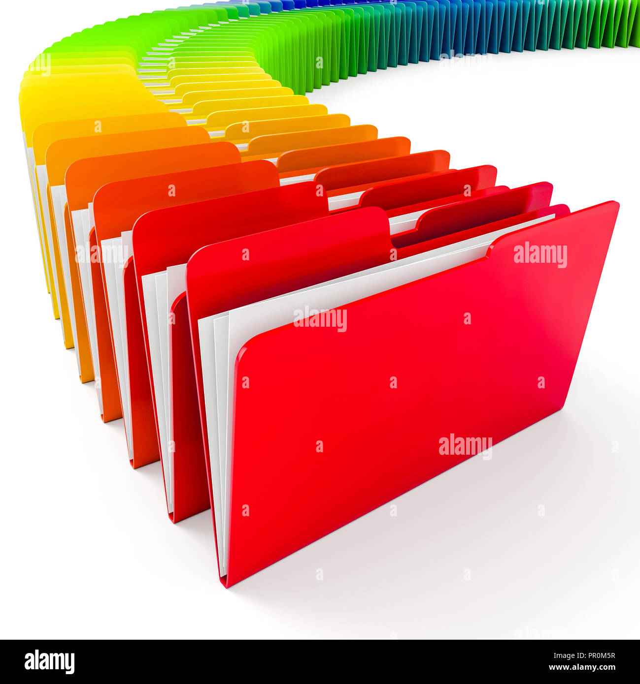 3d colorful folders on white background Stock Photo - Alamy