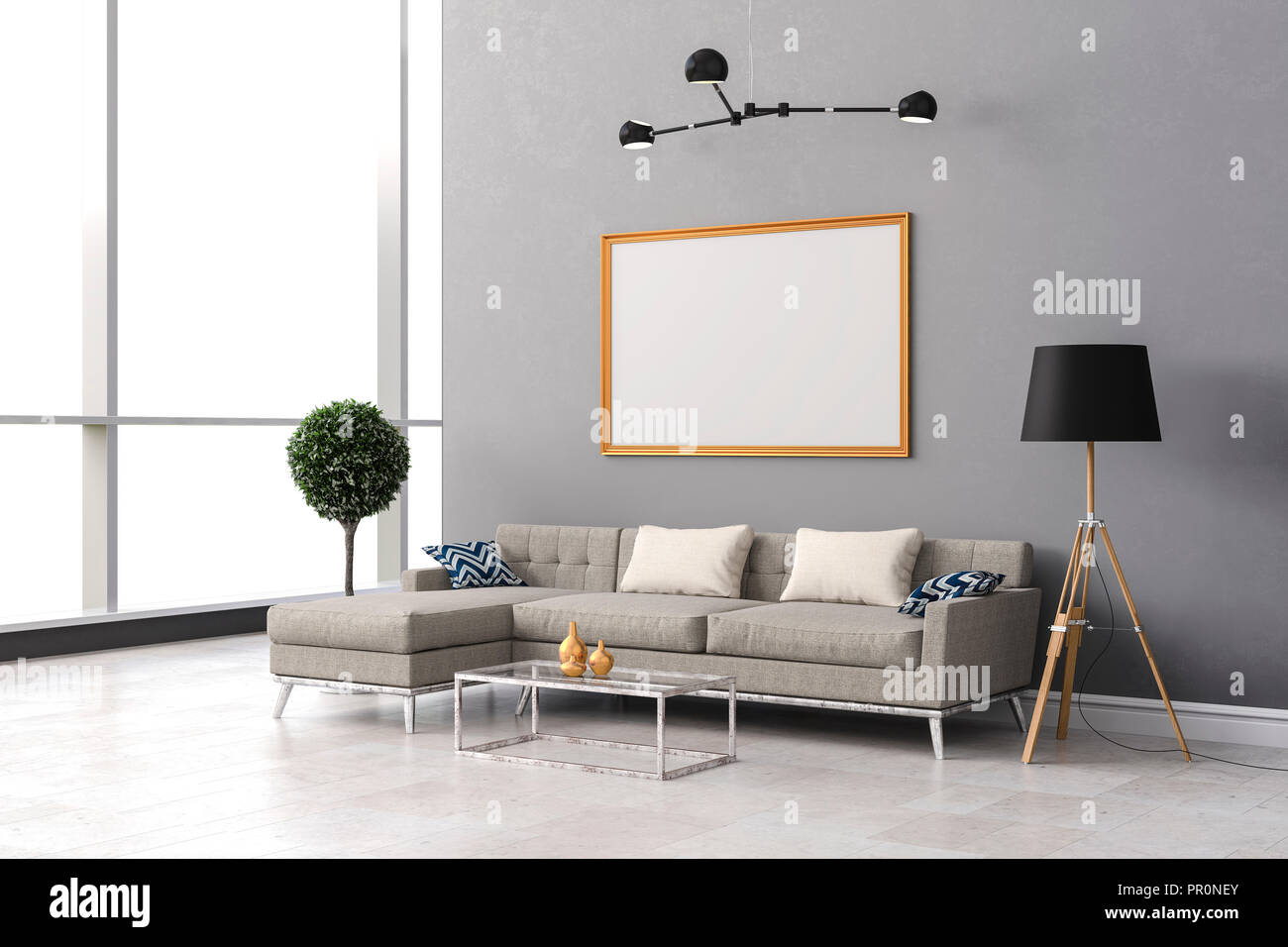 3d render of clean beautiful interior room setup Stock Photo - Alamy