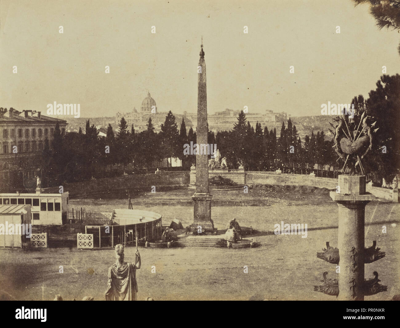 Piazza del Popolo, Rome; Mrs. Jane St. John, British, 1803 - 1882, Rome ...
