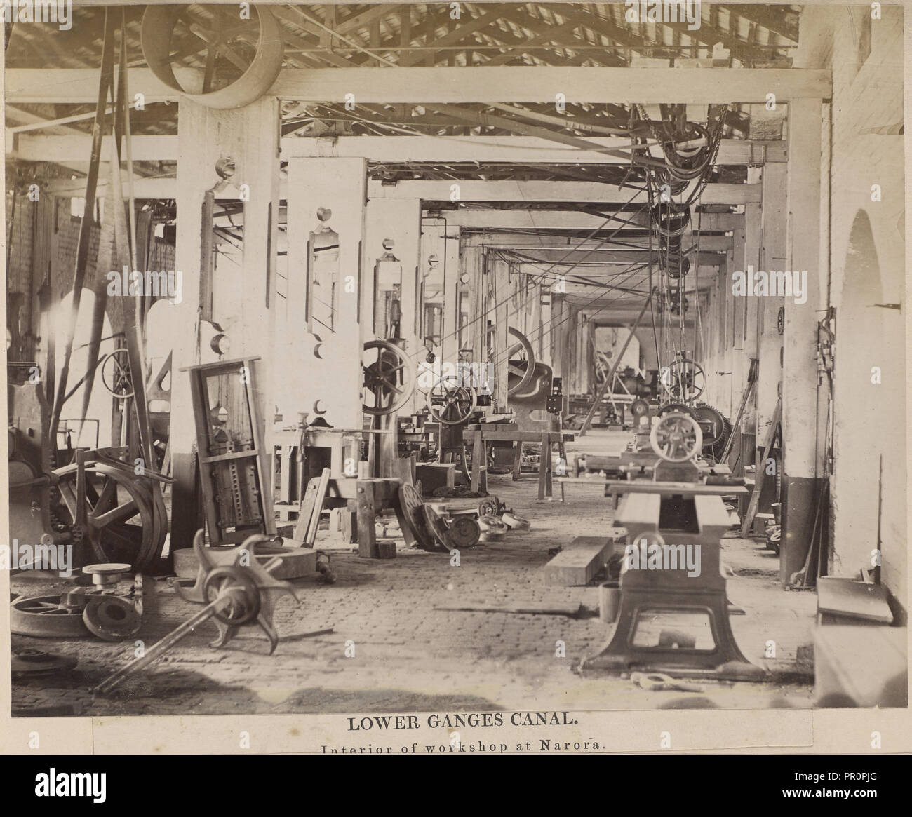 Lower Ganges Canal, Interior of workshop at Narora; possibly G.W ...