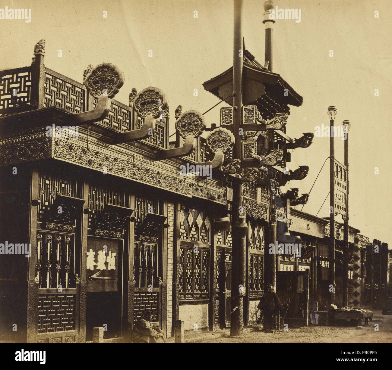 Shops and Street, Chinese City of Pekin, October 1860; Felice Beato ...