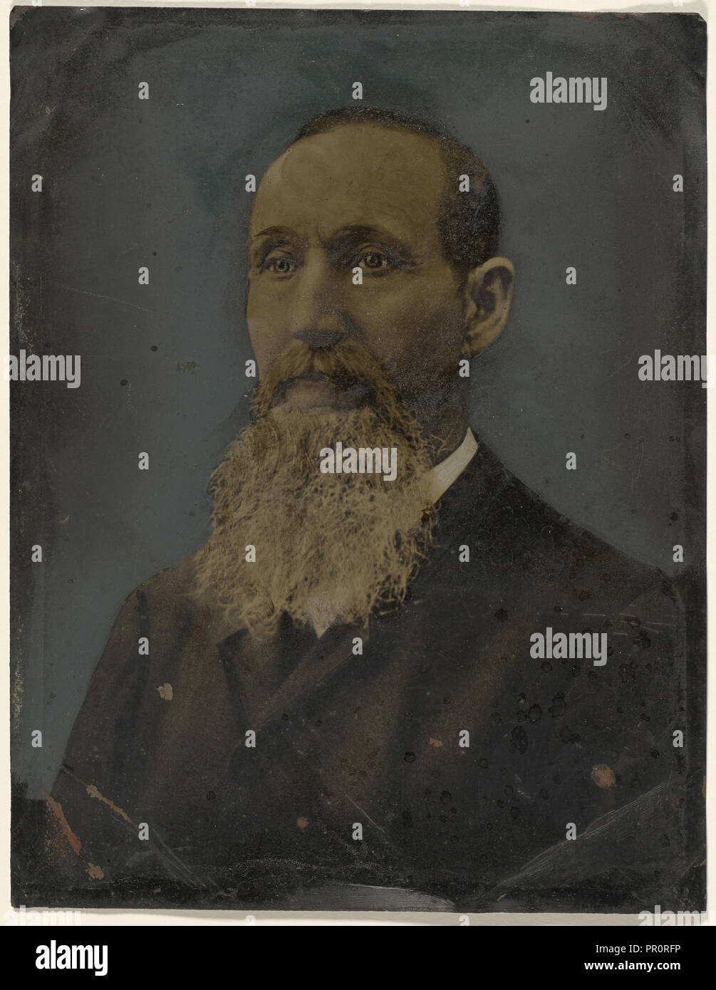 Portrait of bearded man; United States; 1860s - 1880s; Hand-colored ...