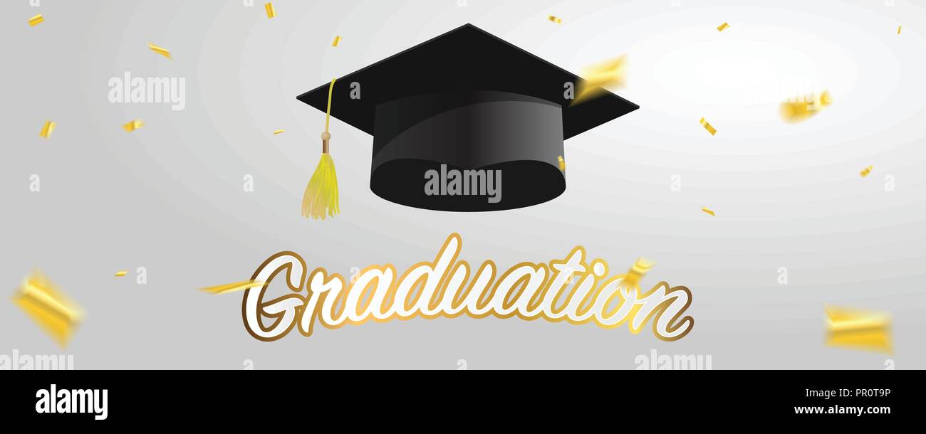 Graduate cap on gold Stock Vector Images - Alamy