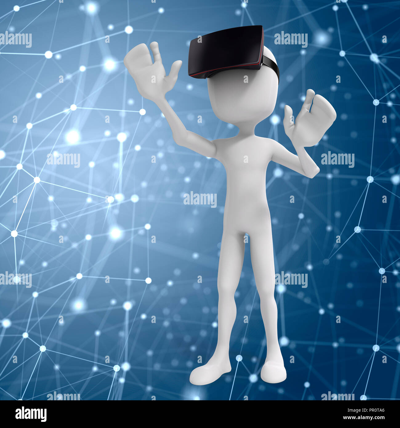 3d man with virtual reality goggles, concept Stock Photo - Alamy
