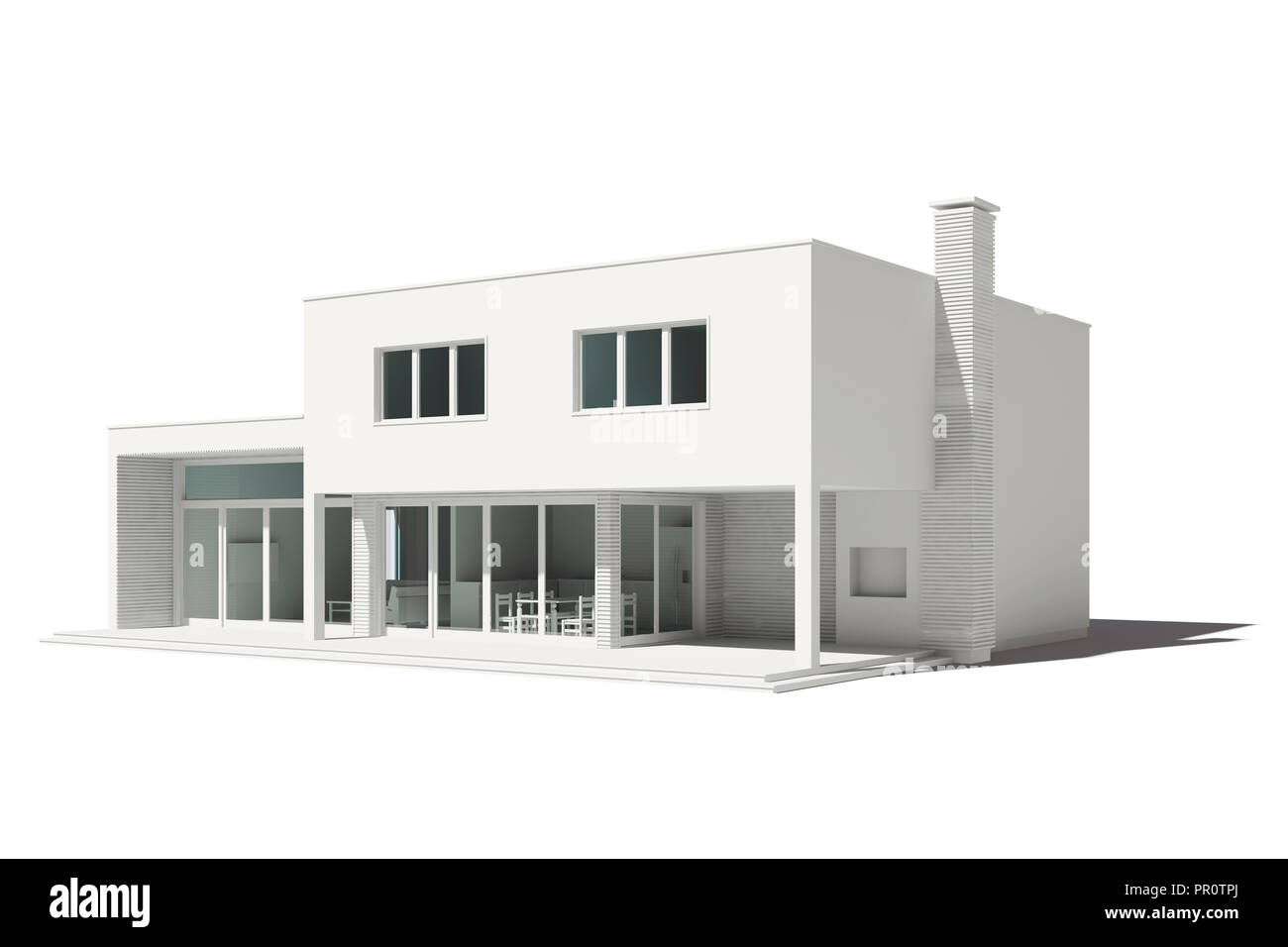 3d render of modern house on white background Stock Photo - Alamy