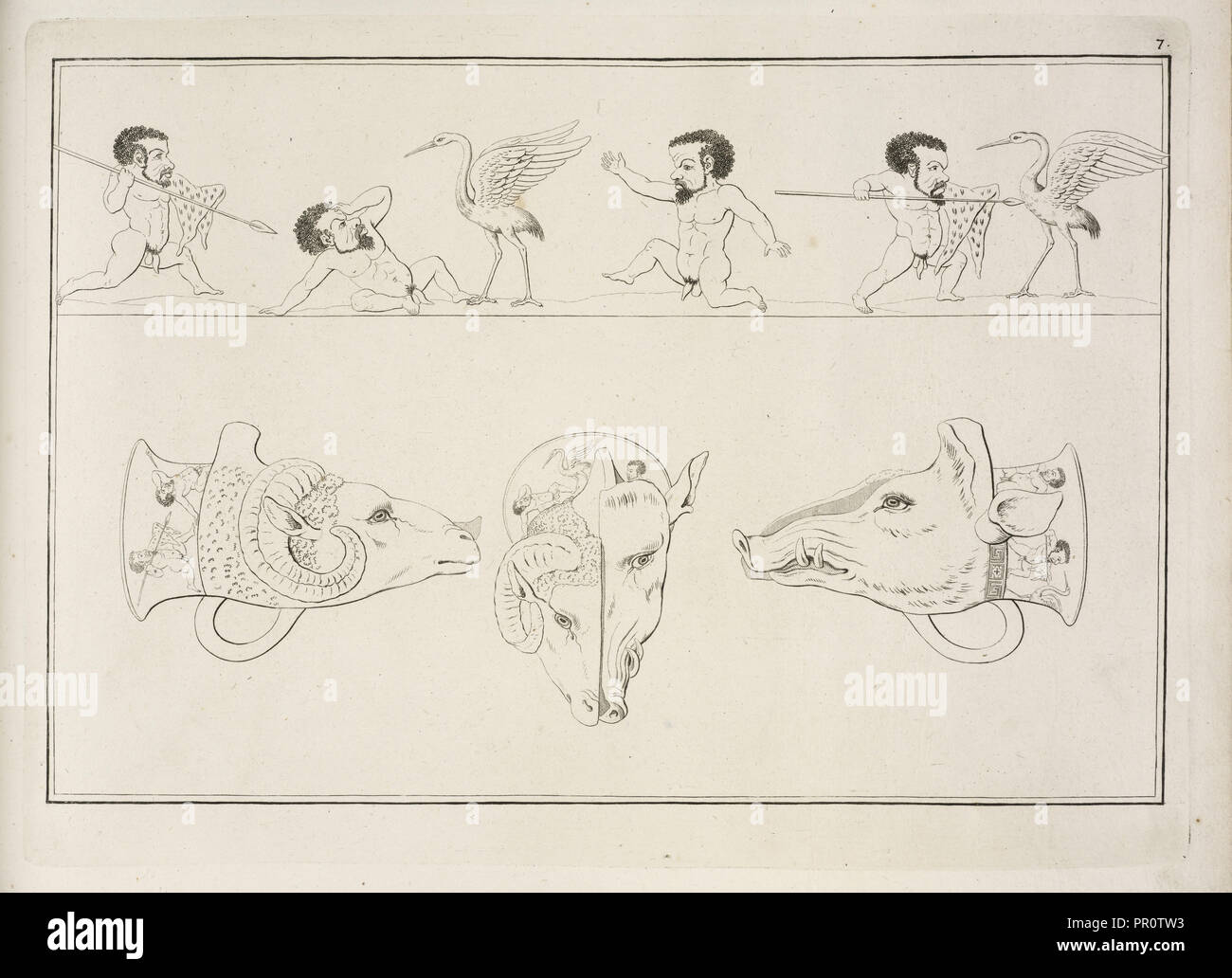 Plate 7, Collection of engravings from ancient vases mostly of pure ...