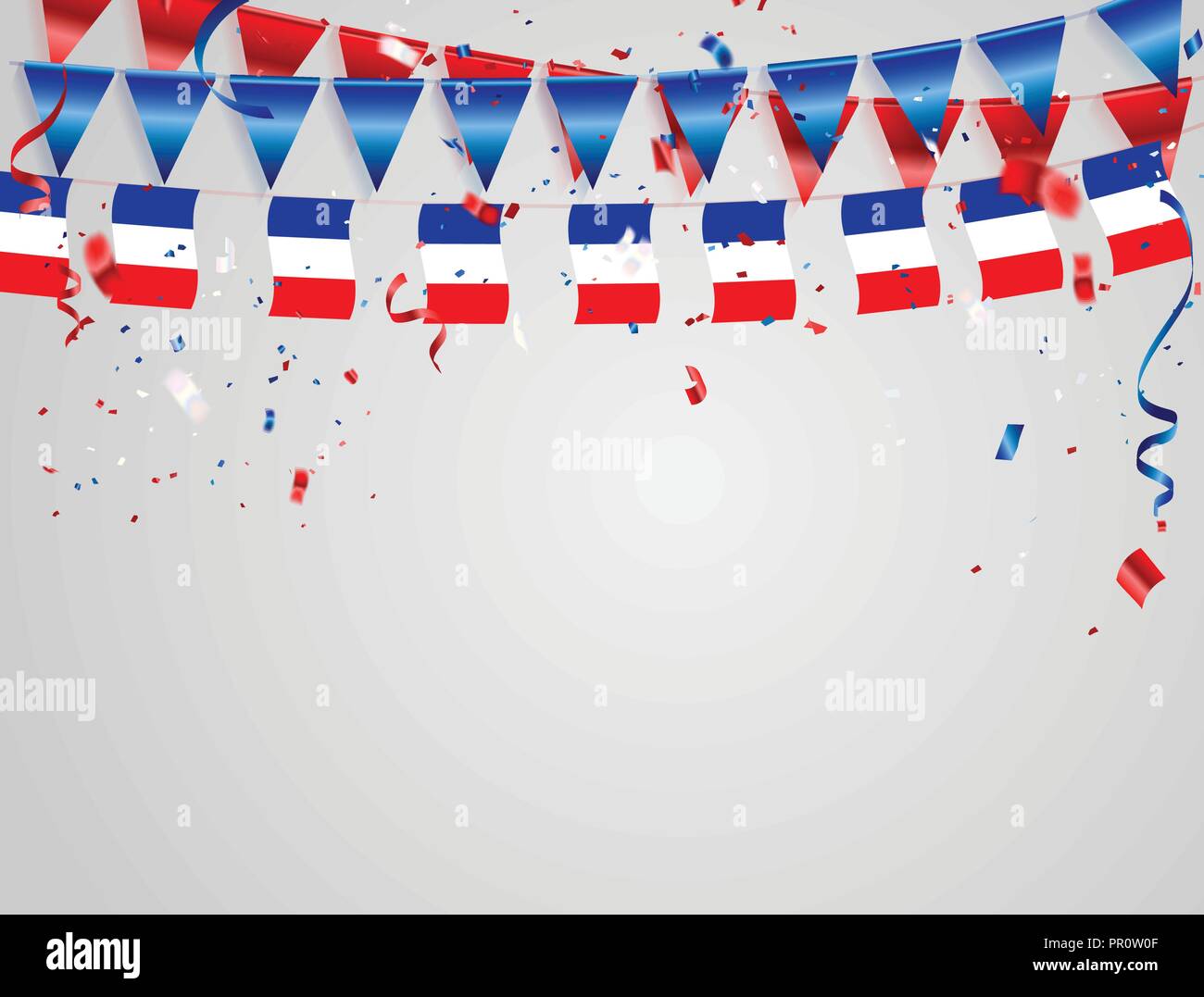 France flags Celebration background template with confetti and red and ...