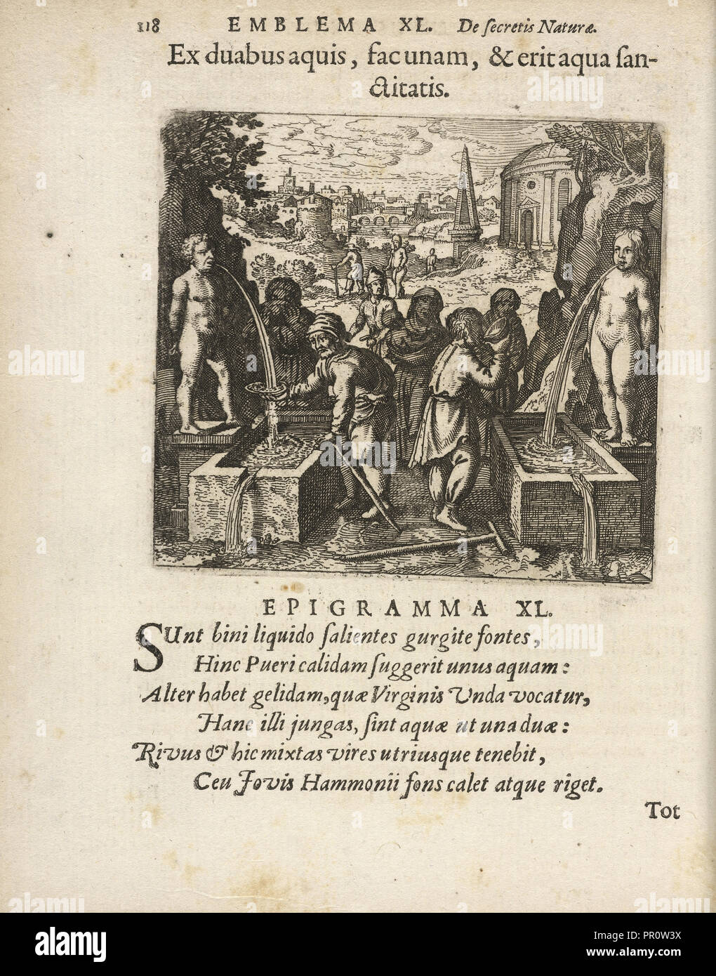 Emblema XL: Ex duabus aquis, facunam, and erit aqua sanctitatis ...