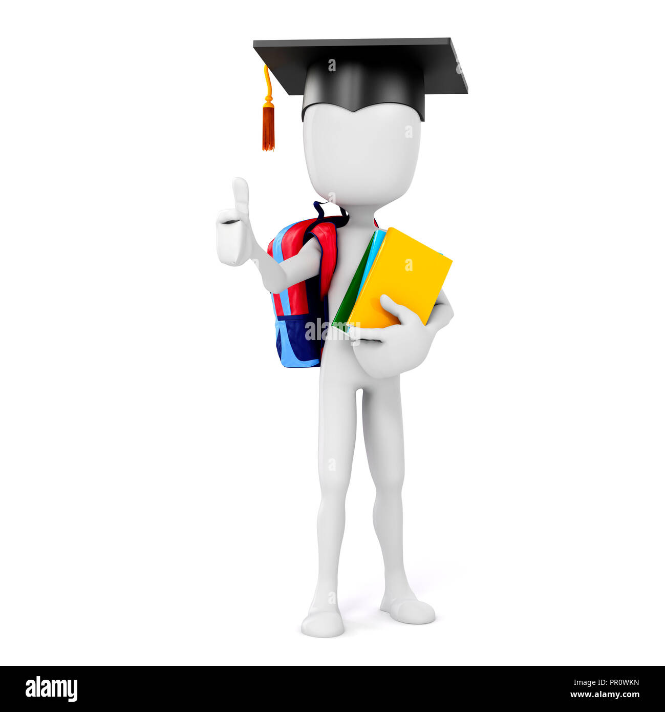 3d man holding some books, education concept Stock Photo - Alamy