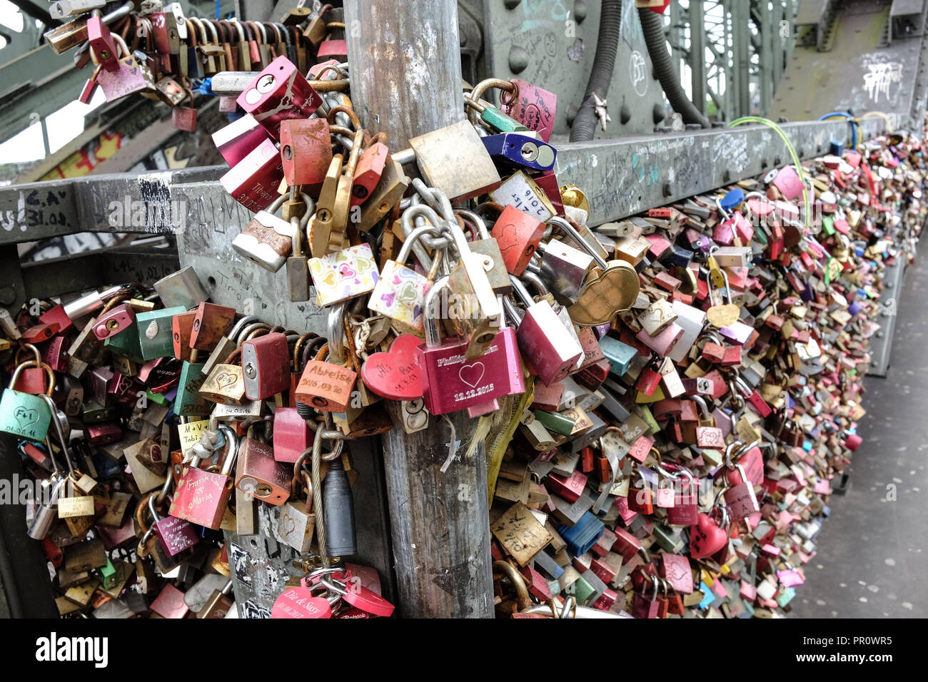 The Hohenzollern Love Lock Bridge in Cologne, Germany Stock Photo - Alamy